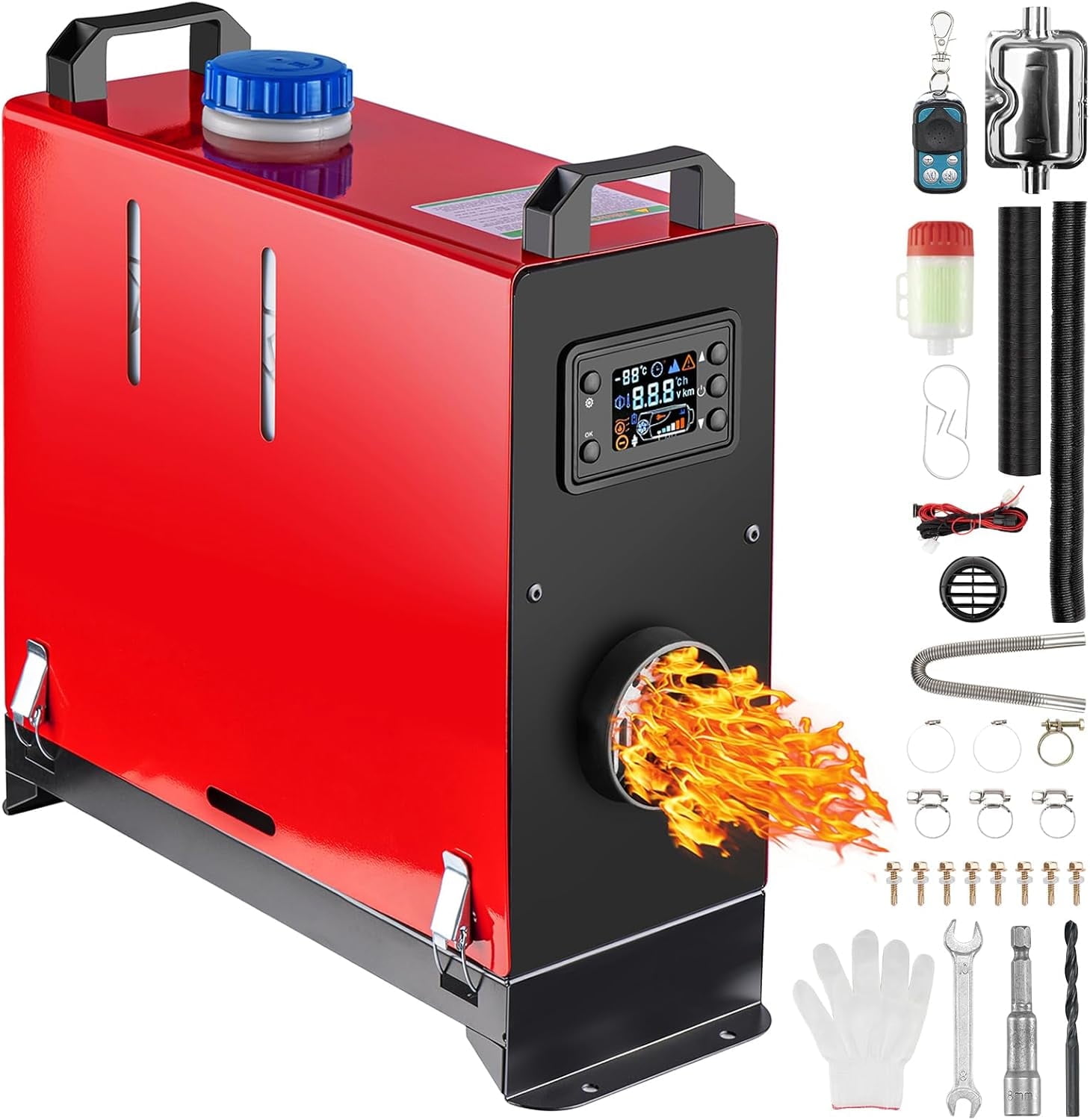 QRZJ All-in-one Diesel Heater 5KW 12V-24V Diesel Air Heater Fast ...