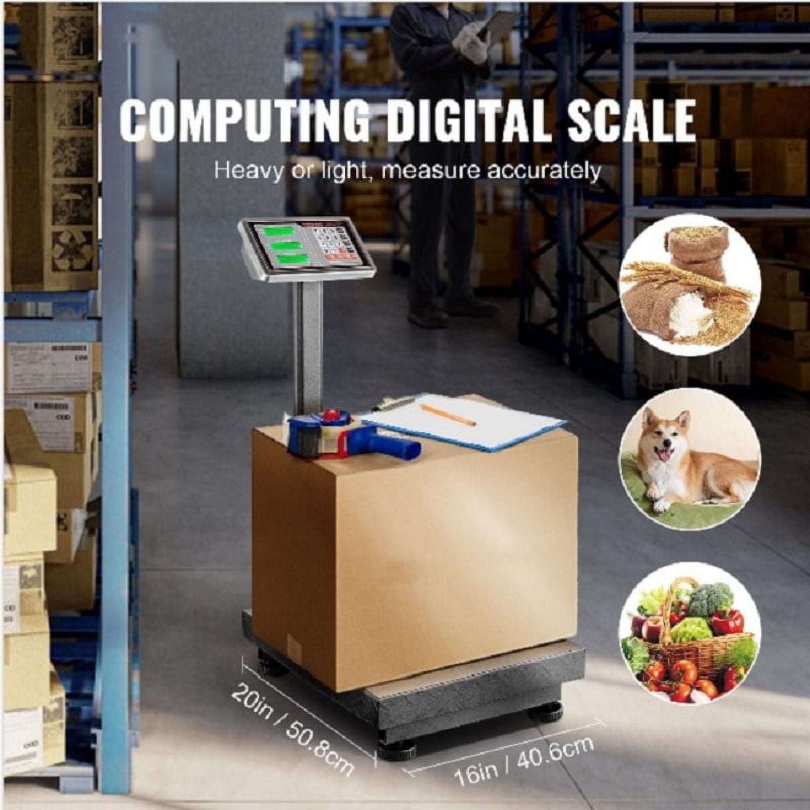 QRZJ Computing Digital Platform Scale, 660 lbs Load, 0.1 lbs Accuracy ...