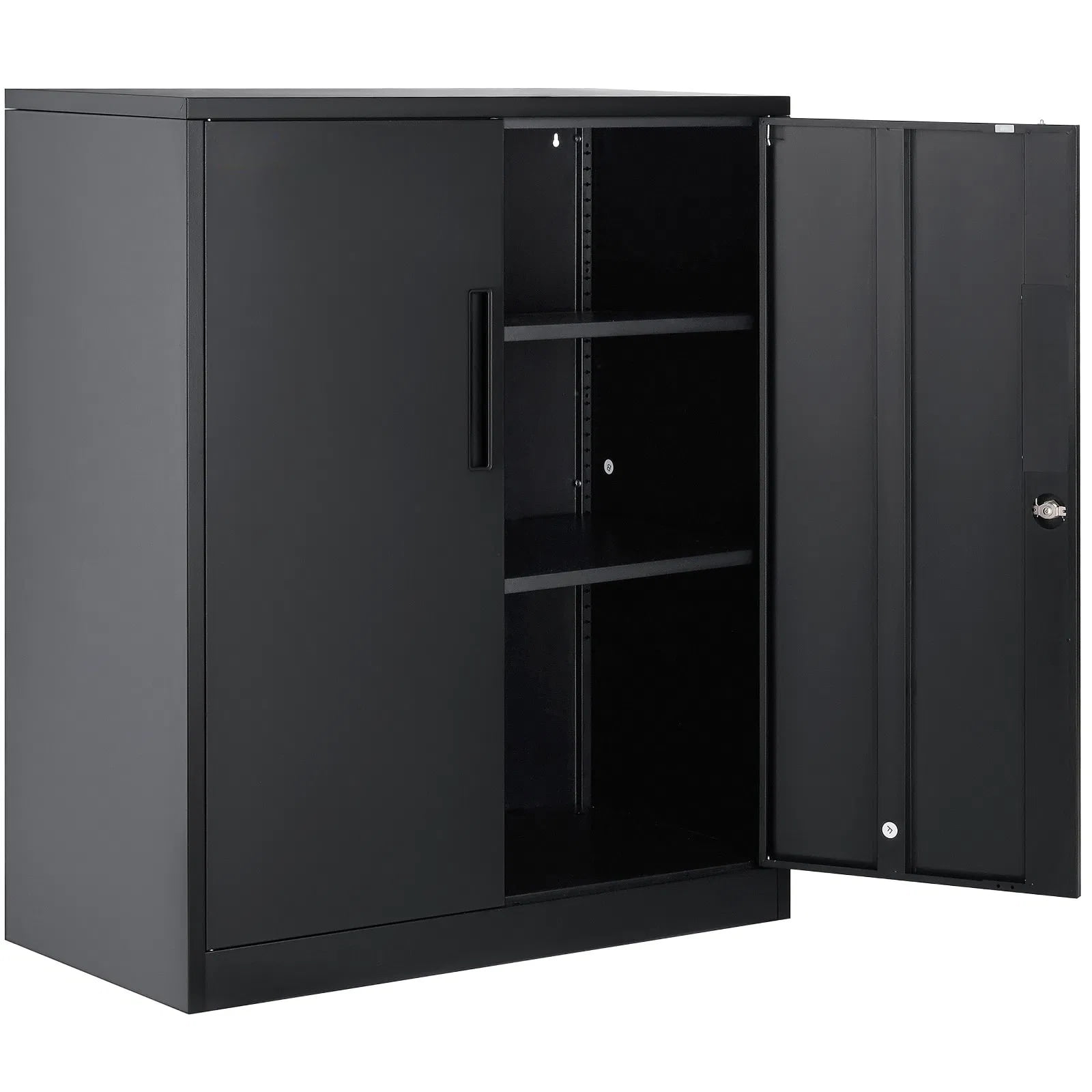 QRZJ Metal Storage Cabinet with 2 Magnetic Doors and 2 Adjustable ...