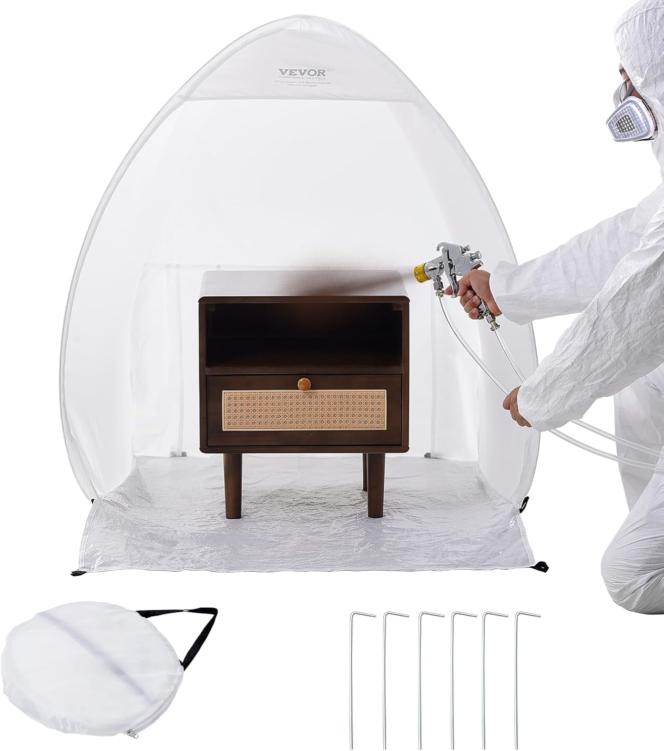 QRZJ Paint Booth Tent, 40 x 35 x 40 in Pop-Up Portable Spray Paint Tent ...