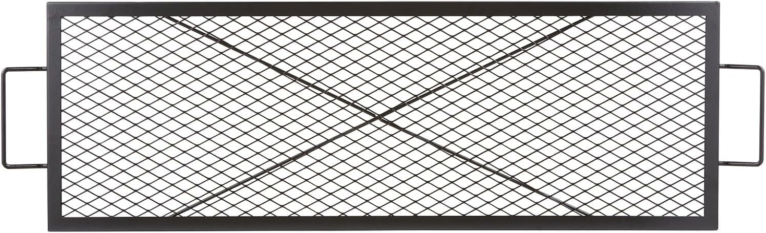 QRZJ X-Marks Fire Pit Grill Grate, Rectangle Cooking Grate, Heavy Duty ...