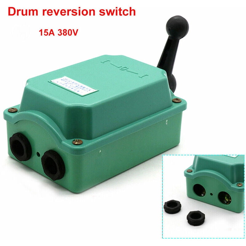QS-15 380V 15A Drum Reversing Switch Forward/Off/Reverse Motor Control ...