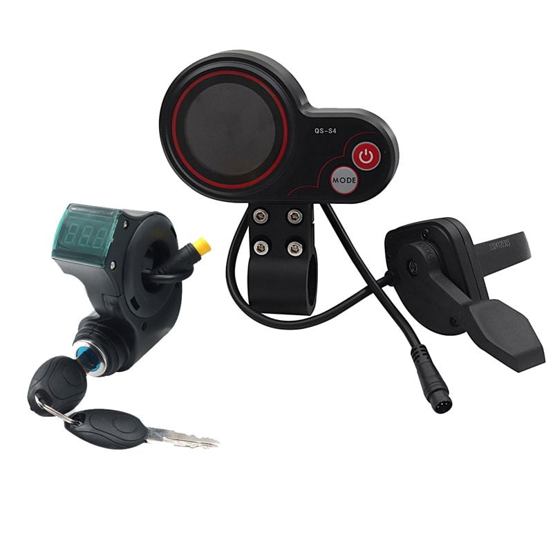 QS-S4 36V-60V Thumb Throttle LCD Display Kit+3PIN Ignition Lock Key for ...