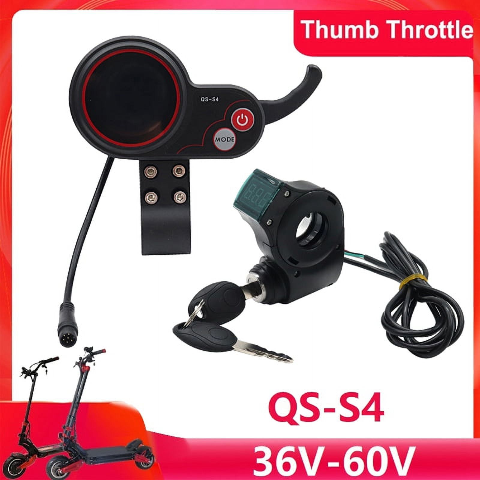 QS-S4 36V-60V Thumb Throttle LCD Display+Lgnition Lock Key Long Cable ...
