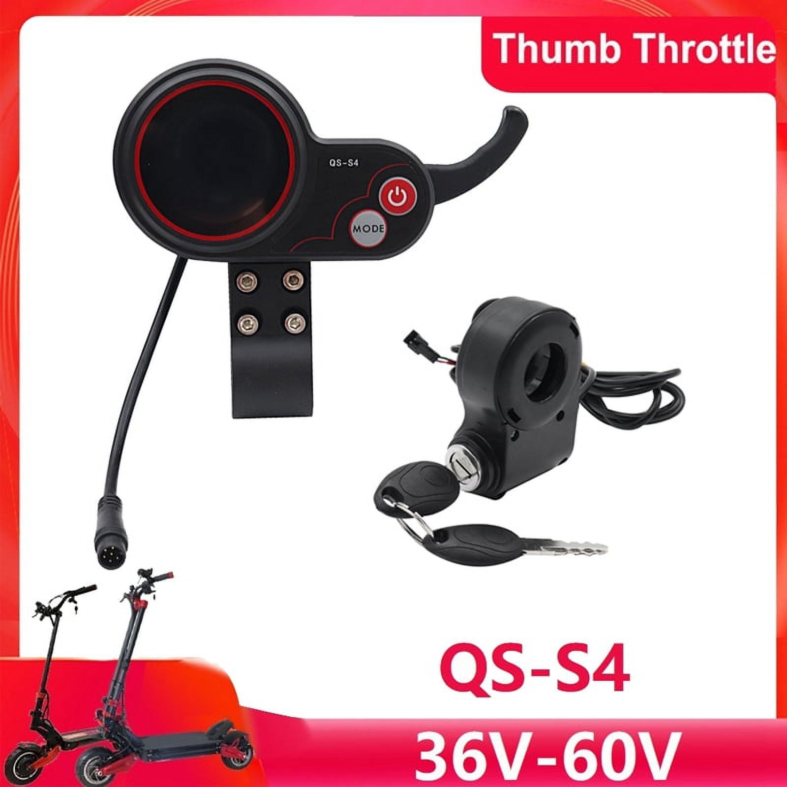 QS-S4 36V-60V Thumb Throttle LCD Display+Lgnition Lock Key for Zero 8 9 ...