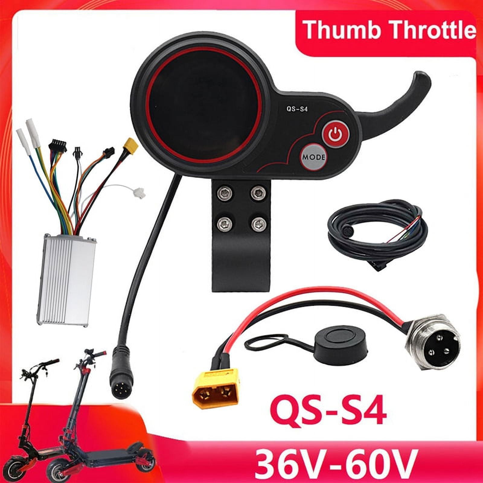 QS-S4 36V-60V Thumb Throttle LCD Display Meter+48V 800W Controller Kit ...
