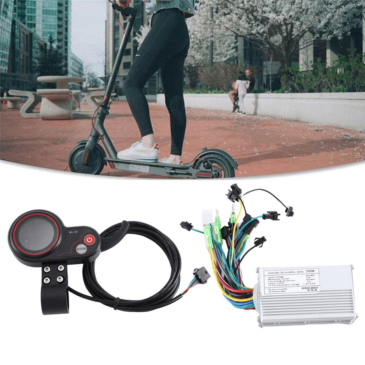 QS-S4 LCD Display+36V 48V 250W BLDC Electric Scooter Brushless ...