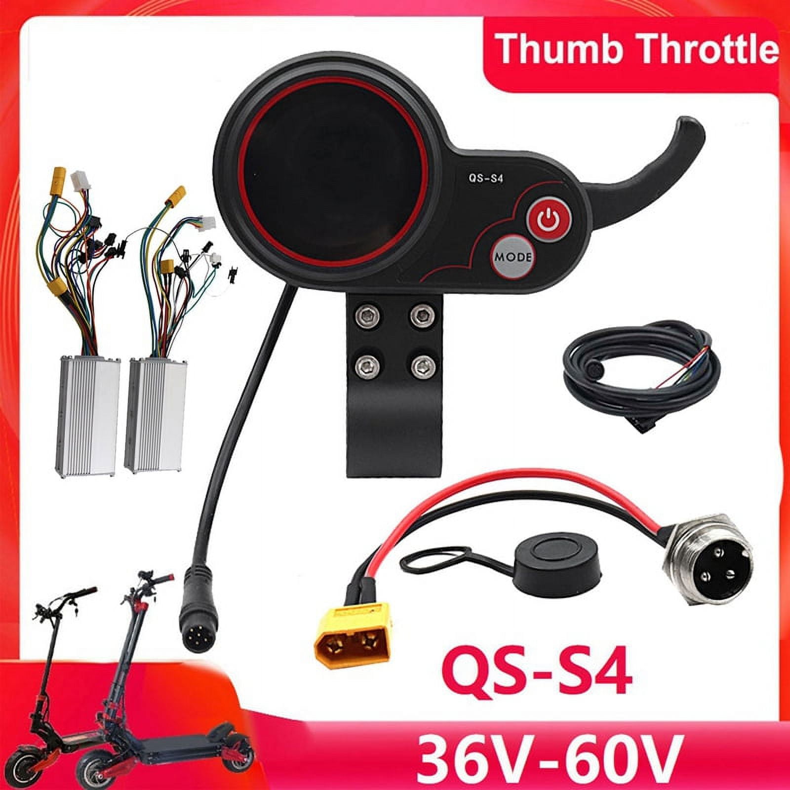 QS-S4 Thumb Throttle LCD Display 36V-60V+48V 800W Dual Drive Controller ...