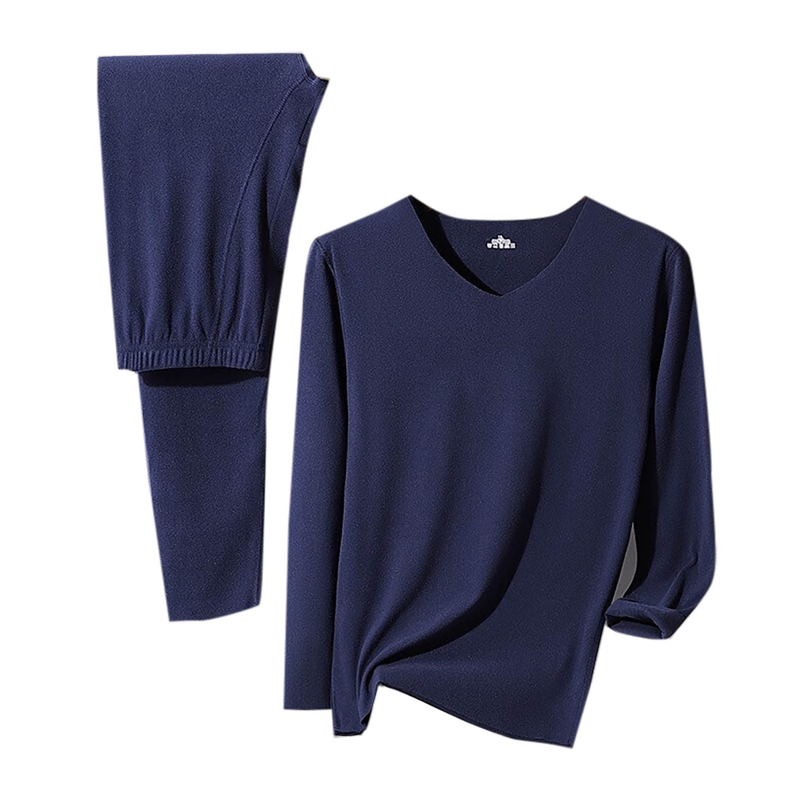 QSAWXQZ 2PC Thermal Base Layer Suit for Men Long Sleeve Crewneck ...