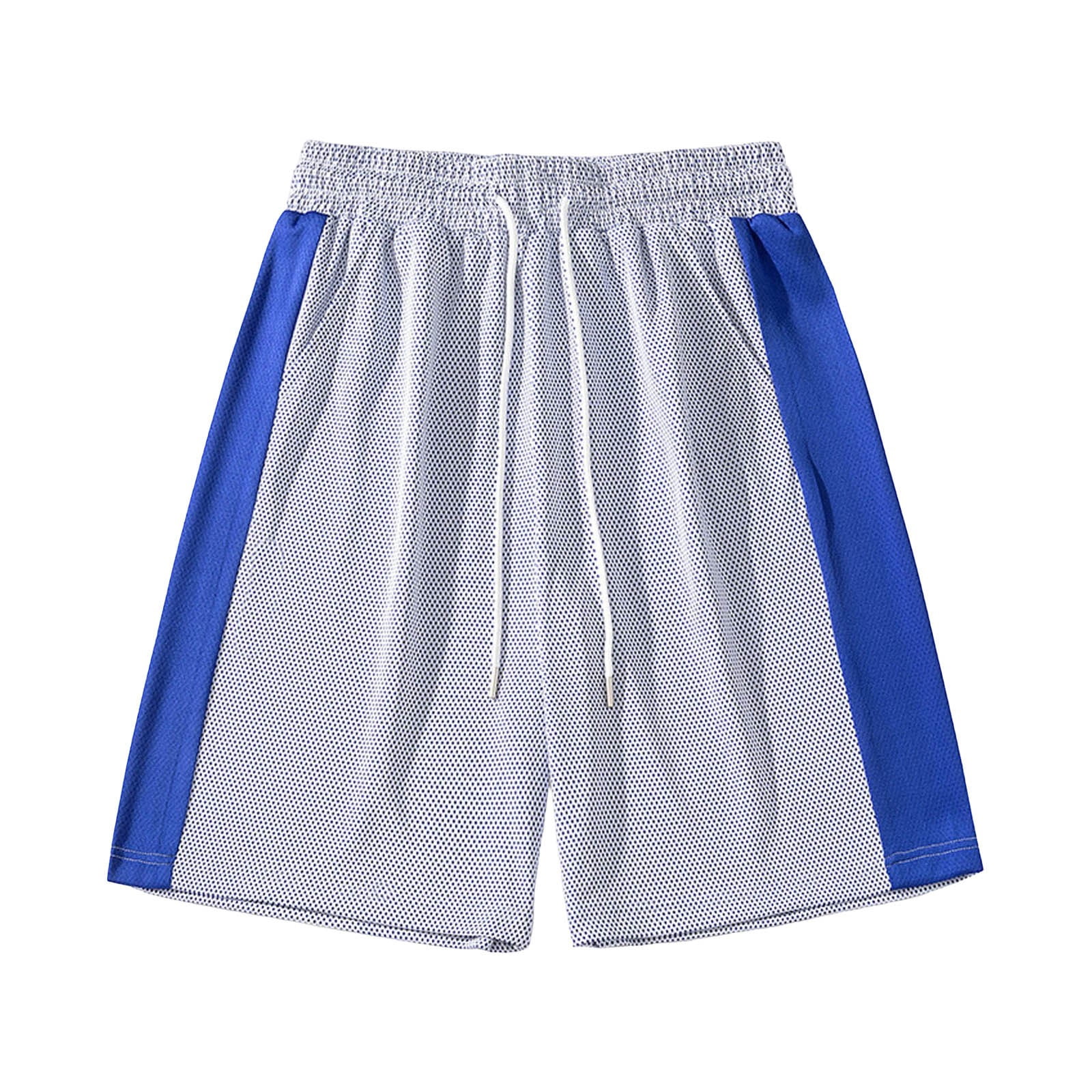 QSAWXQZ Men's Color Block Athletic Shorts Elastic Waist Zip Pocket ...