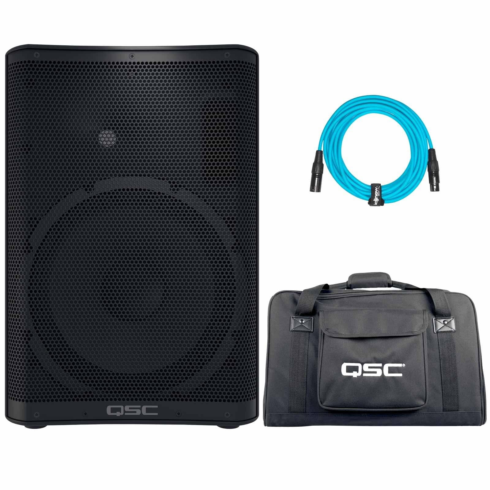 QSC CP12 CP Series 1000 Watt Compact 12" Powered Loudspeaker with CP12 Tote Padded Tote Bag ...