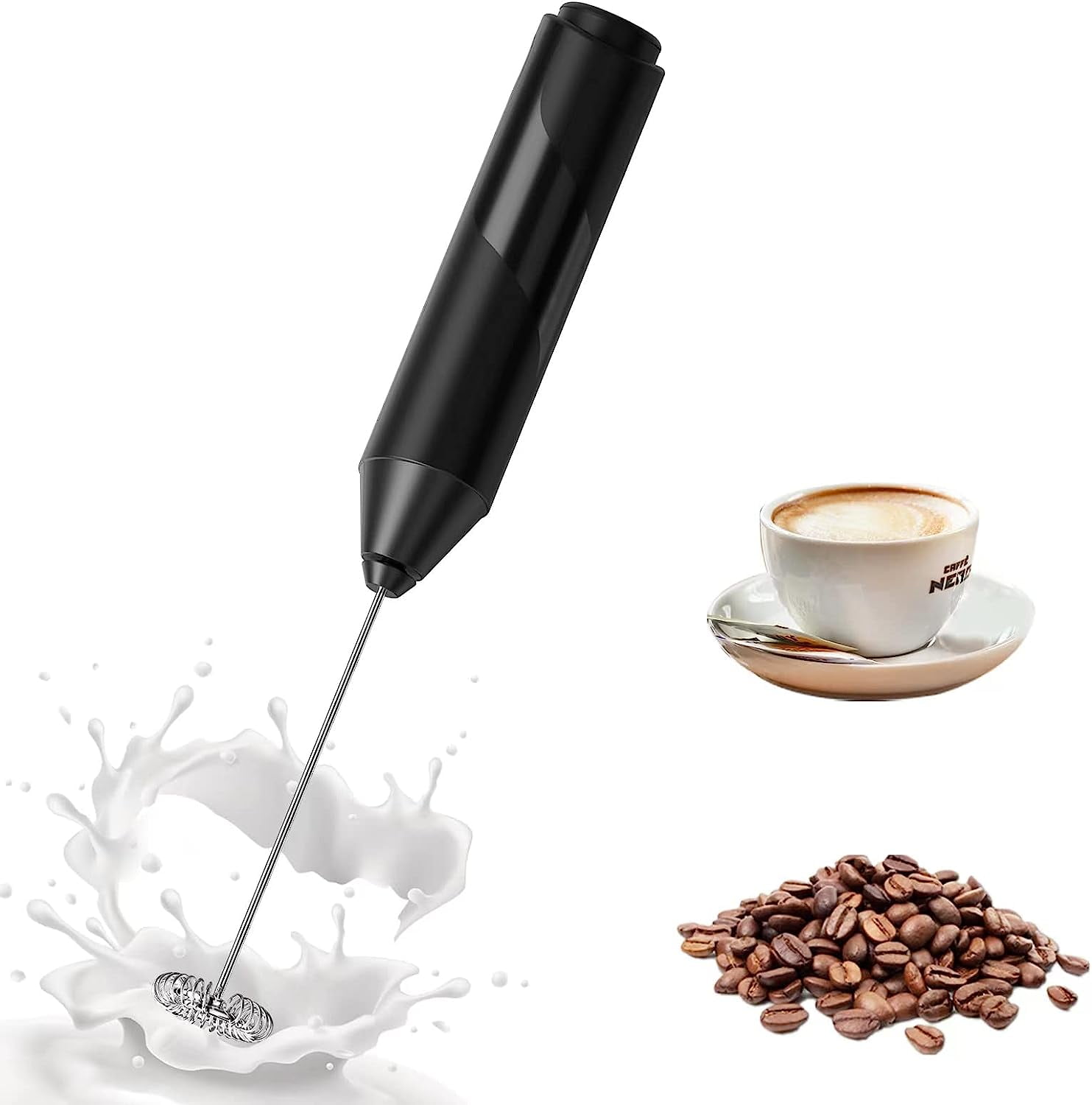 QSCQ Handheld Electric Milk Frother,Mini Frother Wand, Frother Wand ...