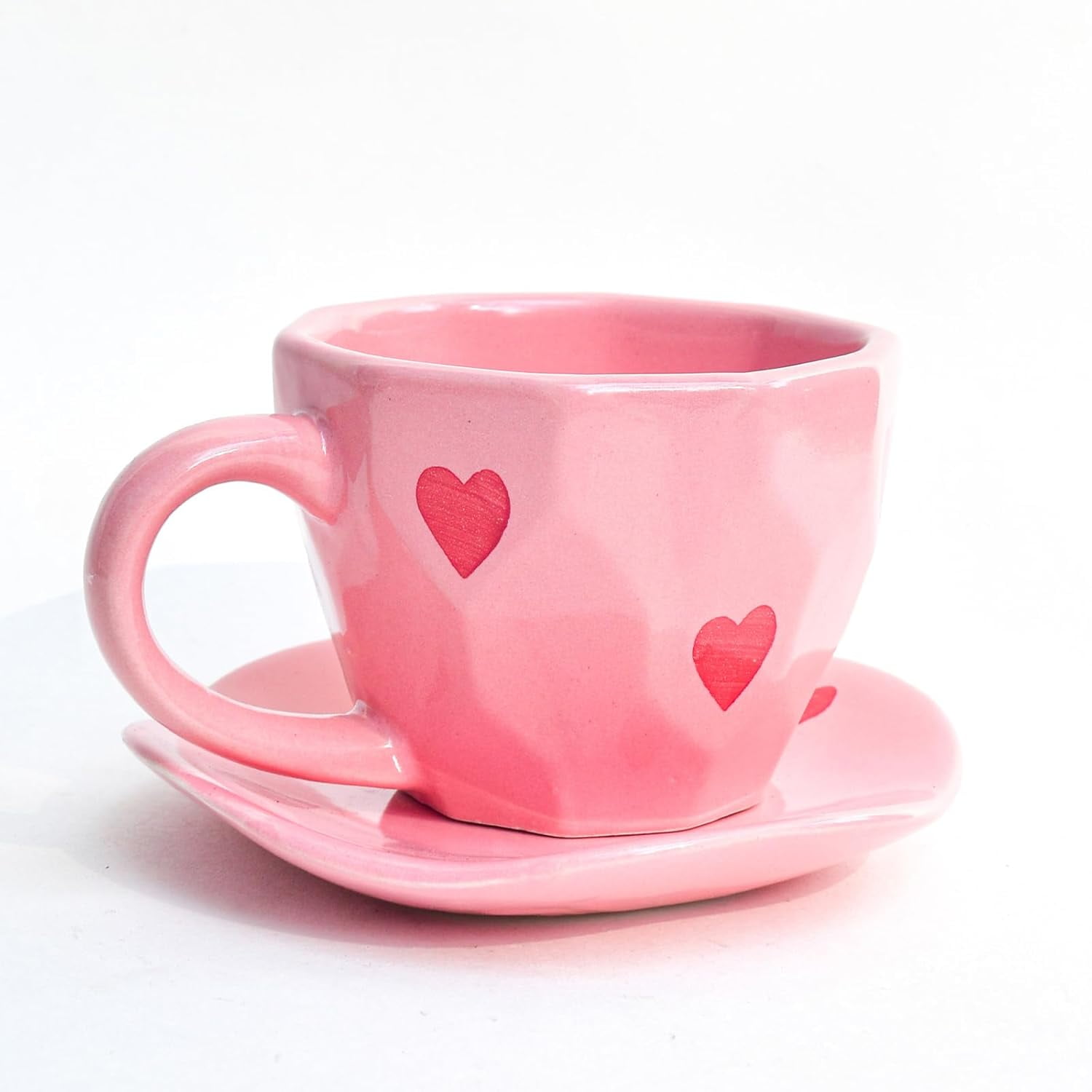 QSHI Studio Cute Couples Mug Cupids Tea Cup Coaster Set Gift to Best Friend Coffee Tea Milk ...