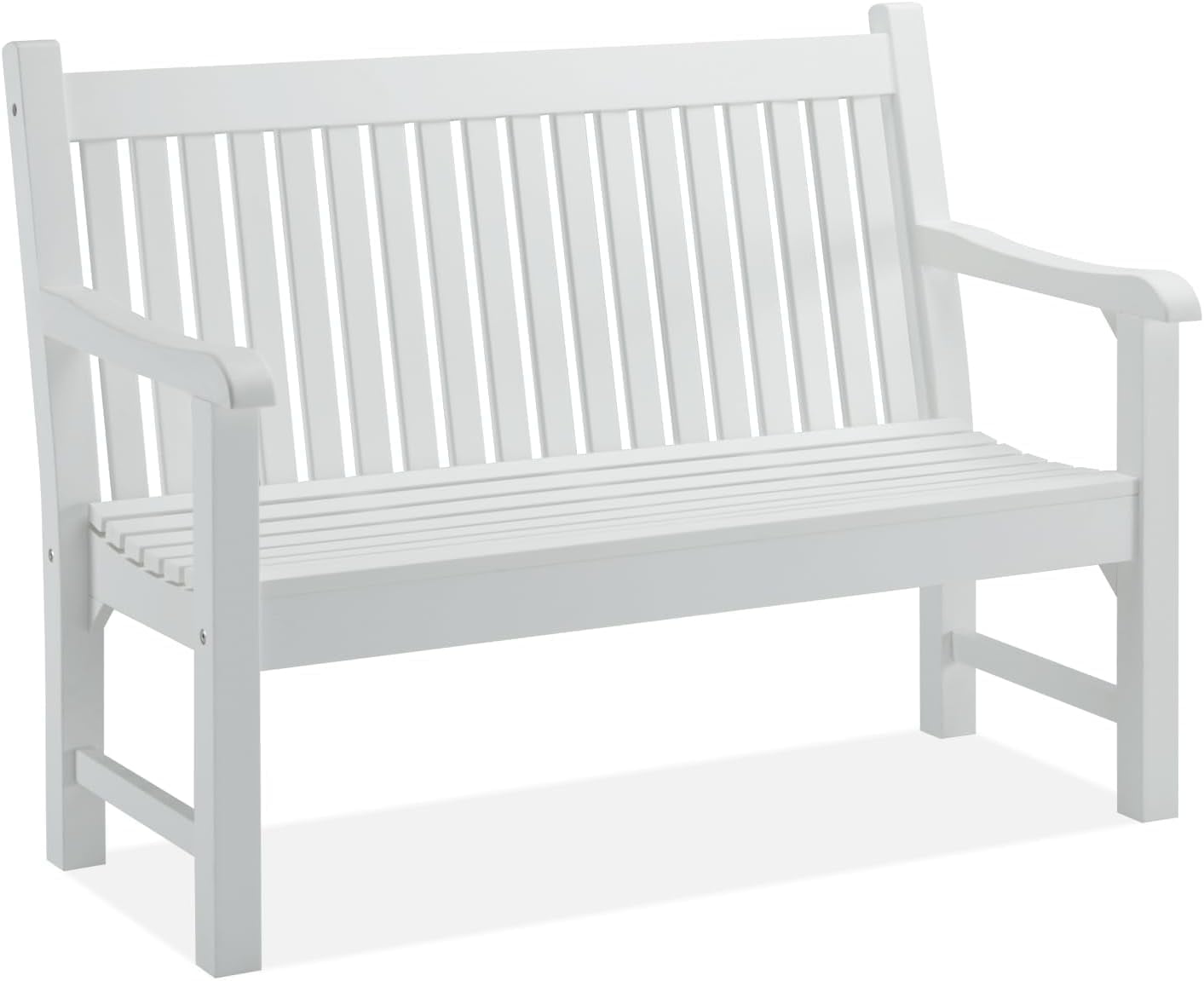 QSHIMY 2-Person Poly Lumber Outdoor Bench with 700 Lbs Weight Capacity ...