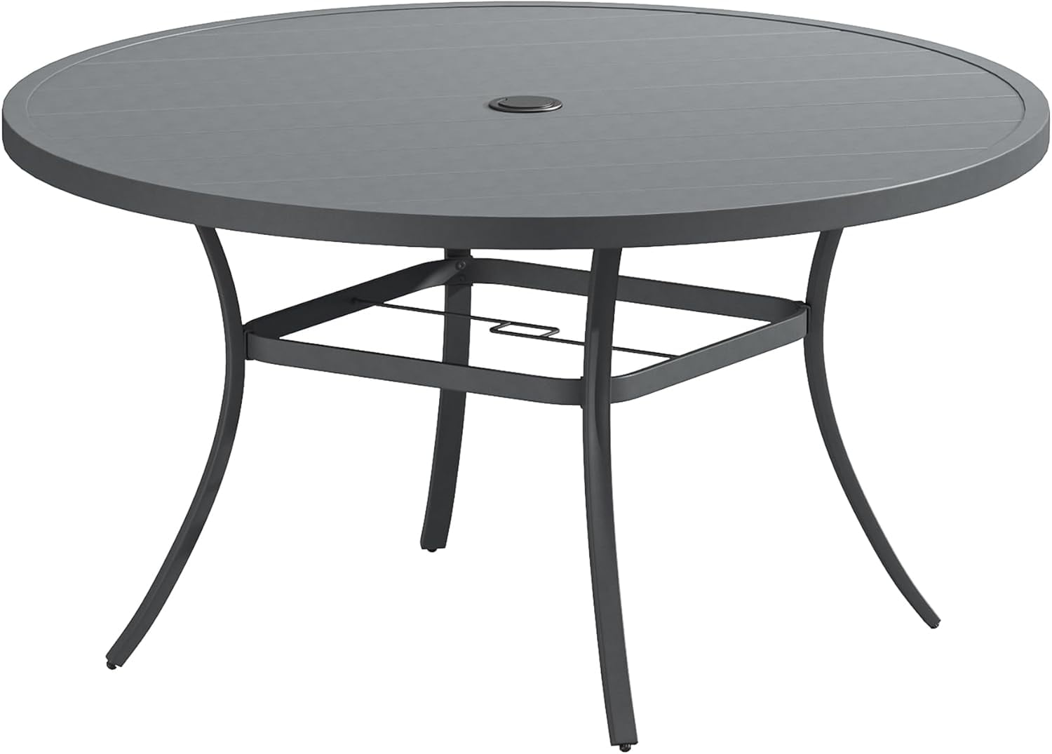 QSHIMY 53" Outdoor Round Patio Table for Lawn Garden, All Weather Metal ...