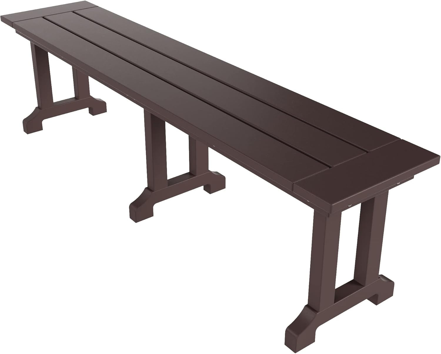 QSHIMY 65" Outdoor Dining Bench, All Weather Resistant Poly Lumber ...