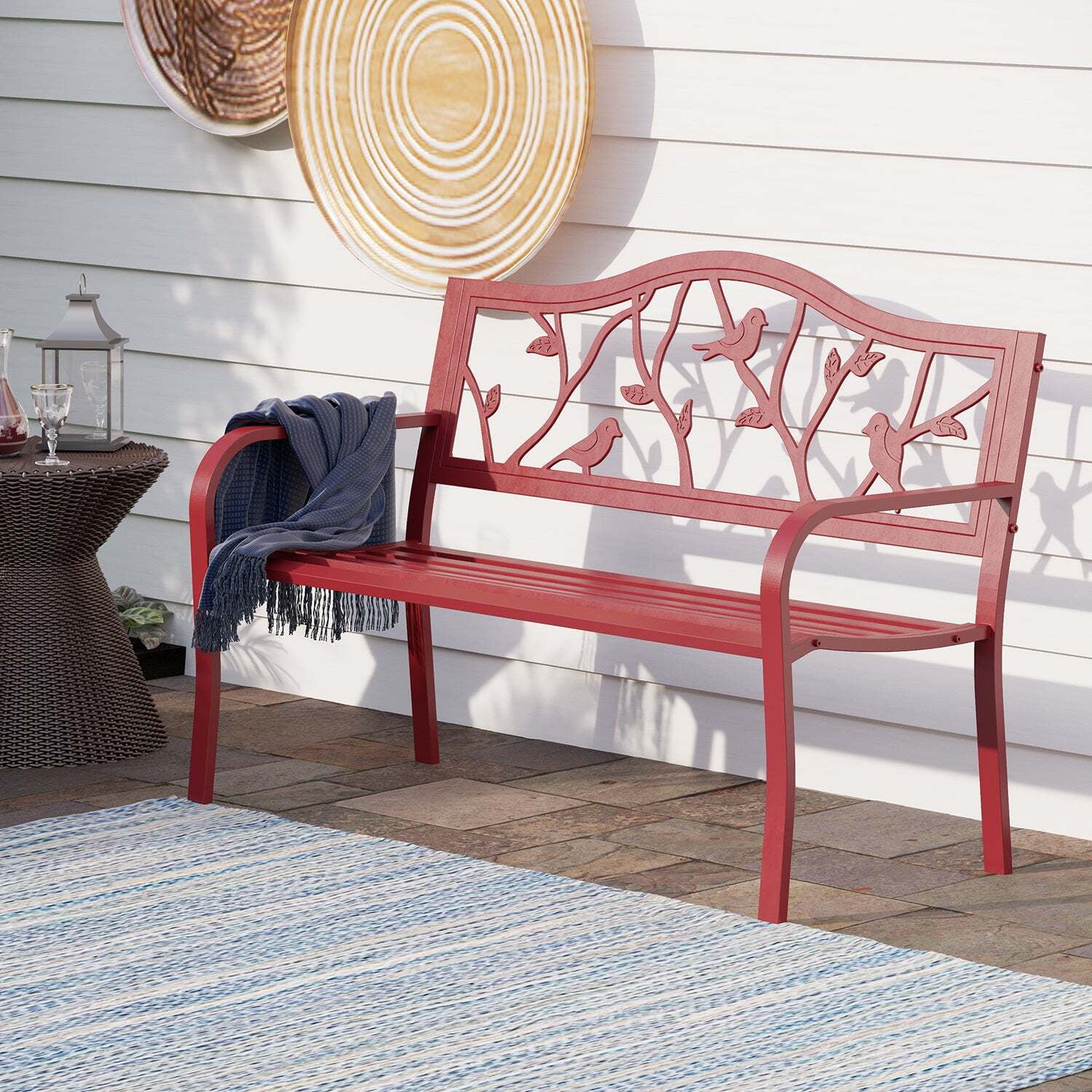 QSHIMY Garden Bench Patio Park Bench Porch Path Chairs Outdoor Bench ...