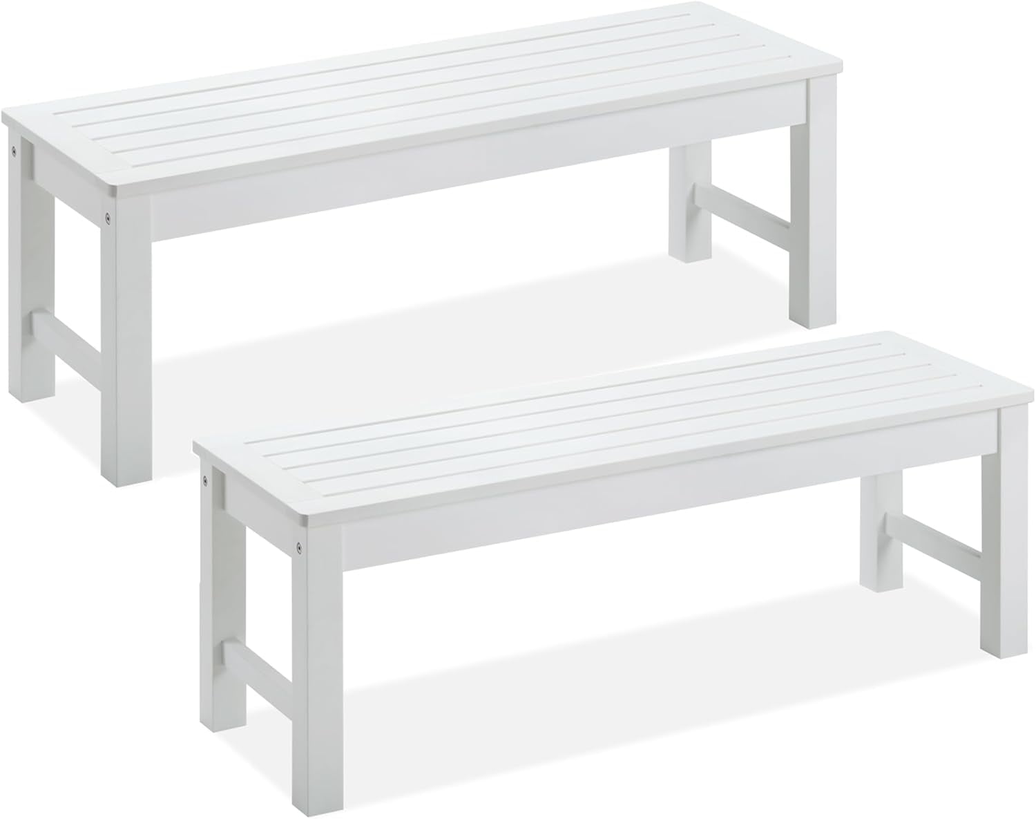 QSHIMY Outdoor Bench, Two Person Poly Lumber Porch Bench, Weatherproof ...