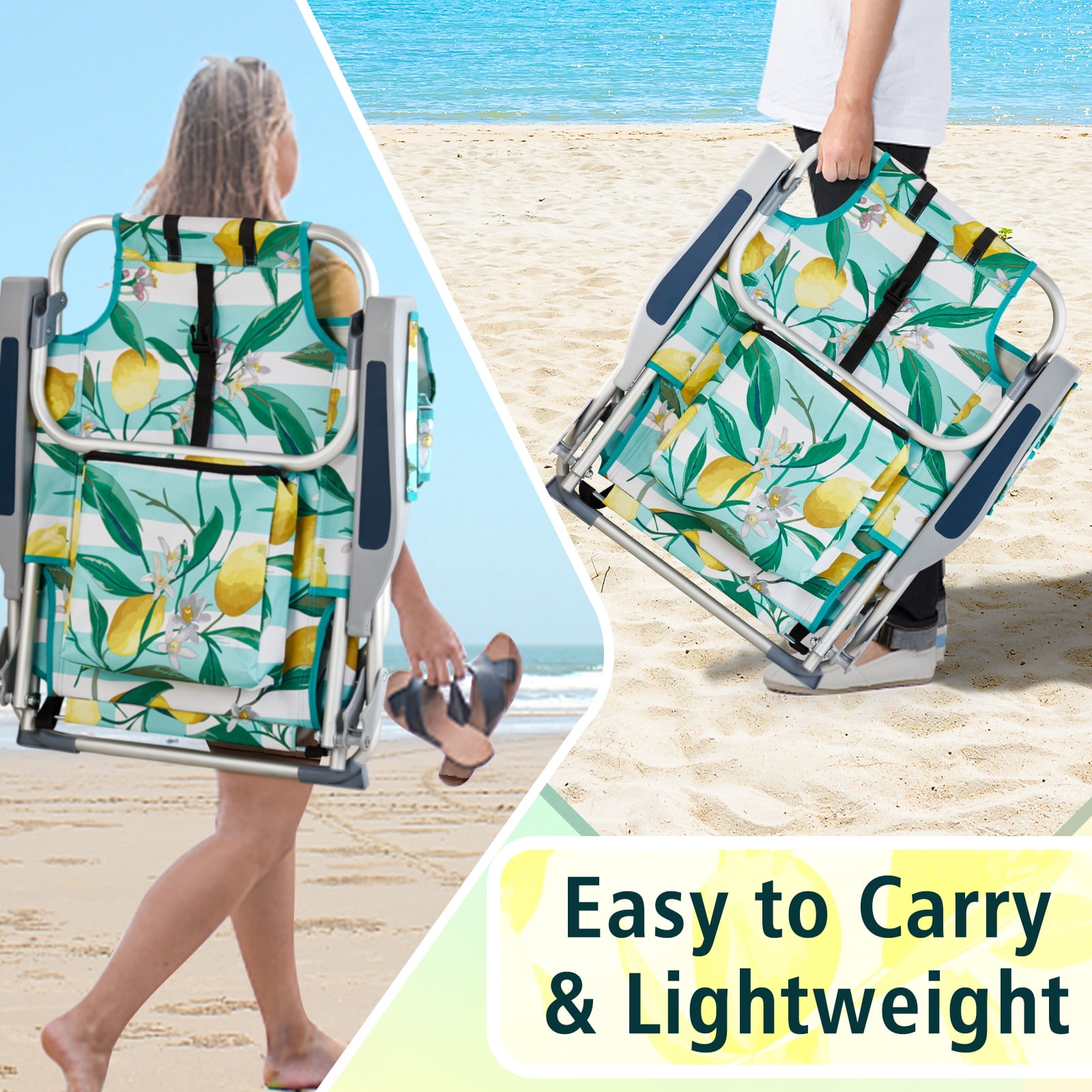 QSHIMY Oxford Cloth Backpack Beach Camping Chair Sleep Bed Folding Heavy Duty, Aluminum ...