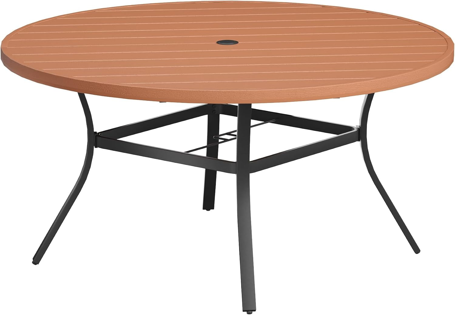 QSHIMY Round Patio Table with Adjustable Umbrella Hole for 8, All ...