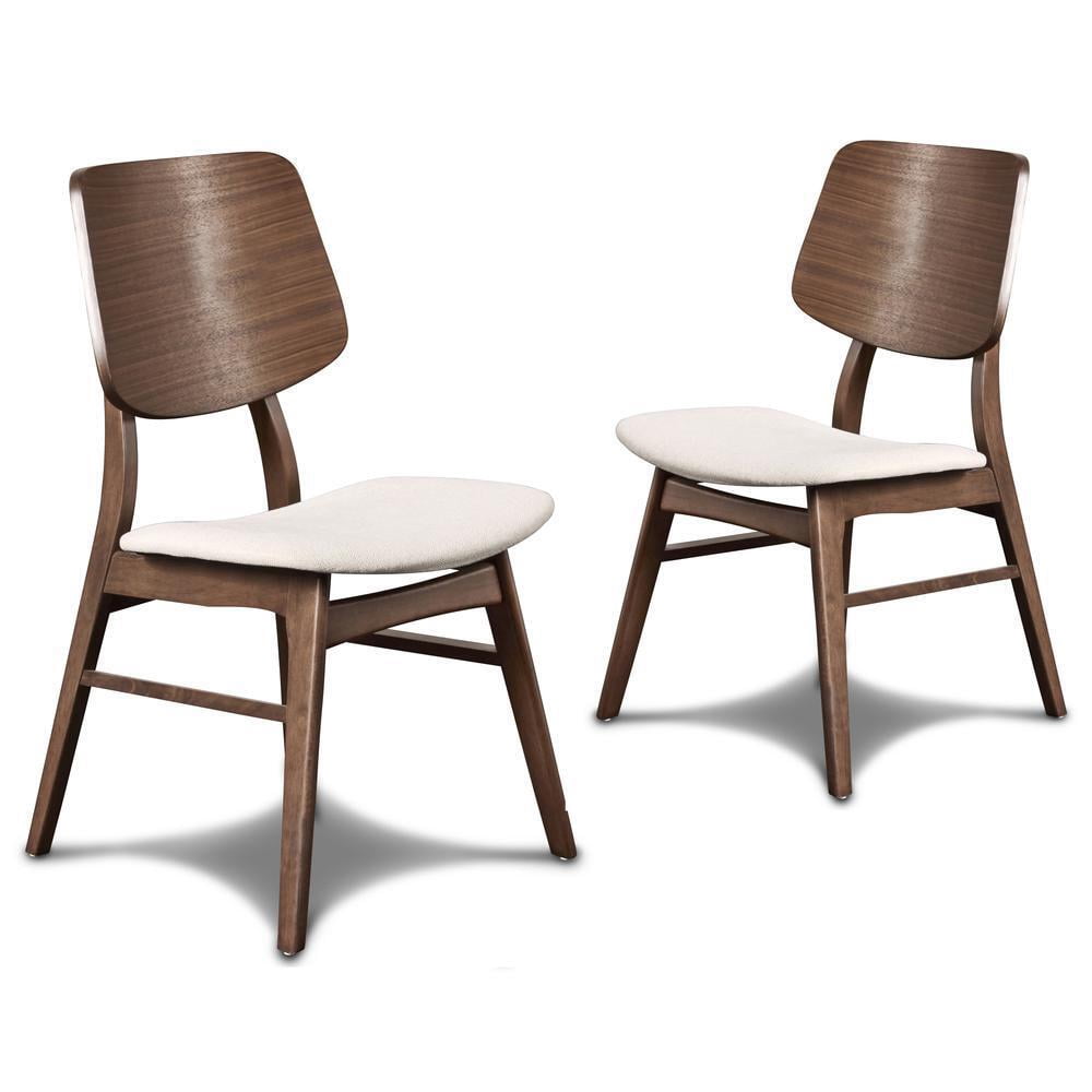 QSHIMY Solid Wood Dining Chair in Walnut (Set of 2),Wood Construction ...