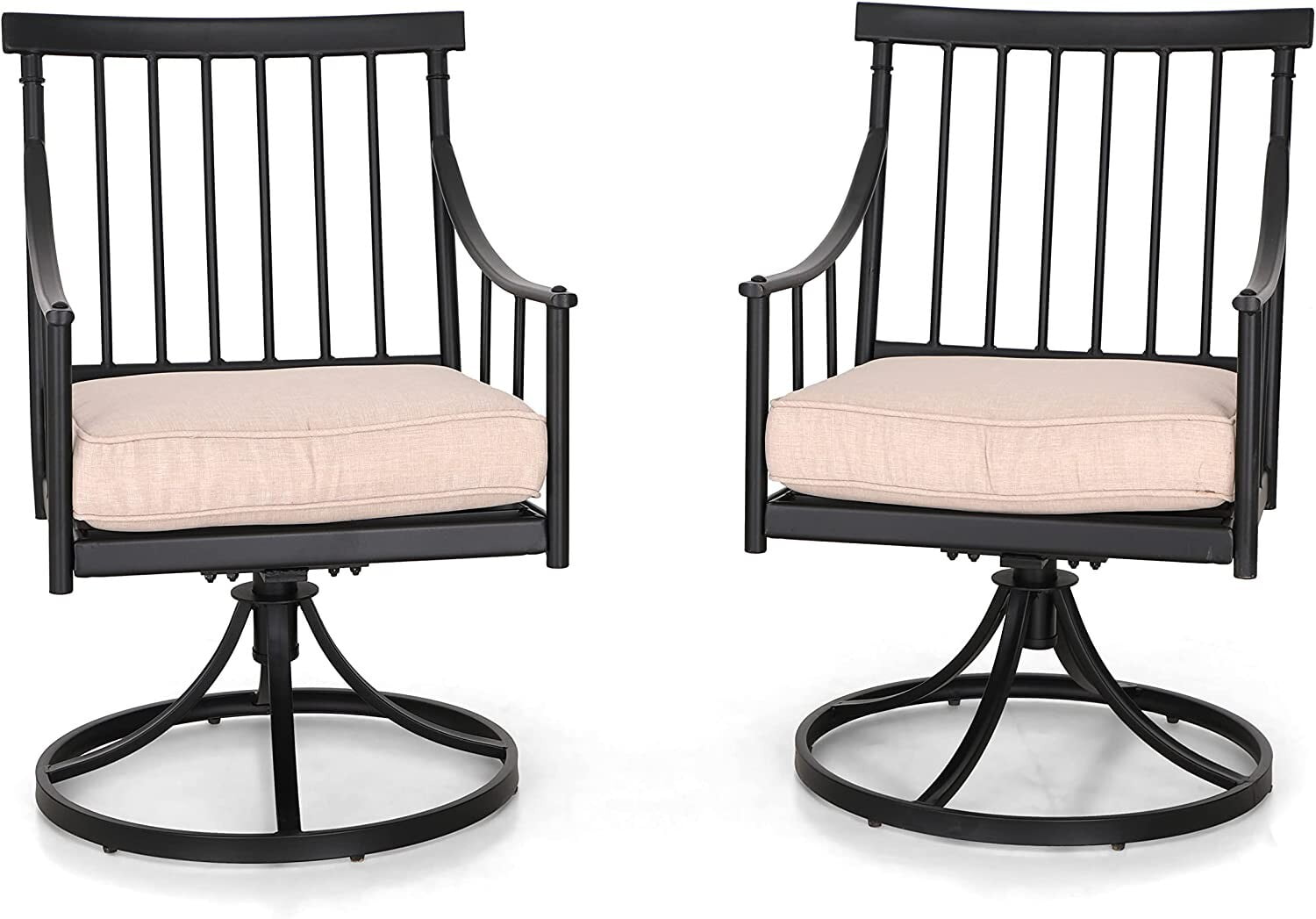 QSHIMY Swivel Chairs Set of 2 Patio Dining Rocker Chair with Cushion ...