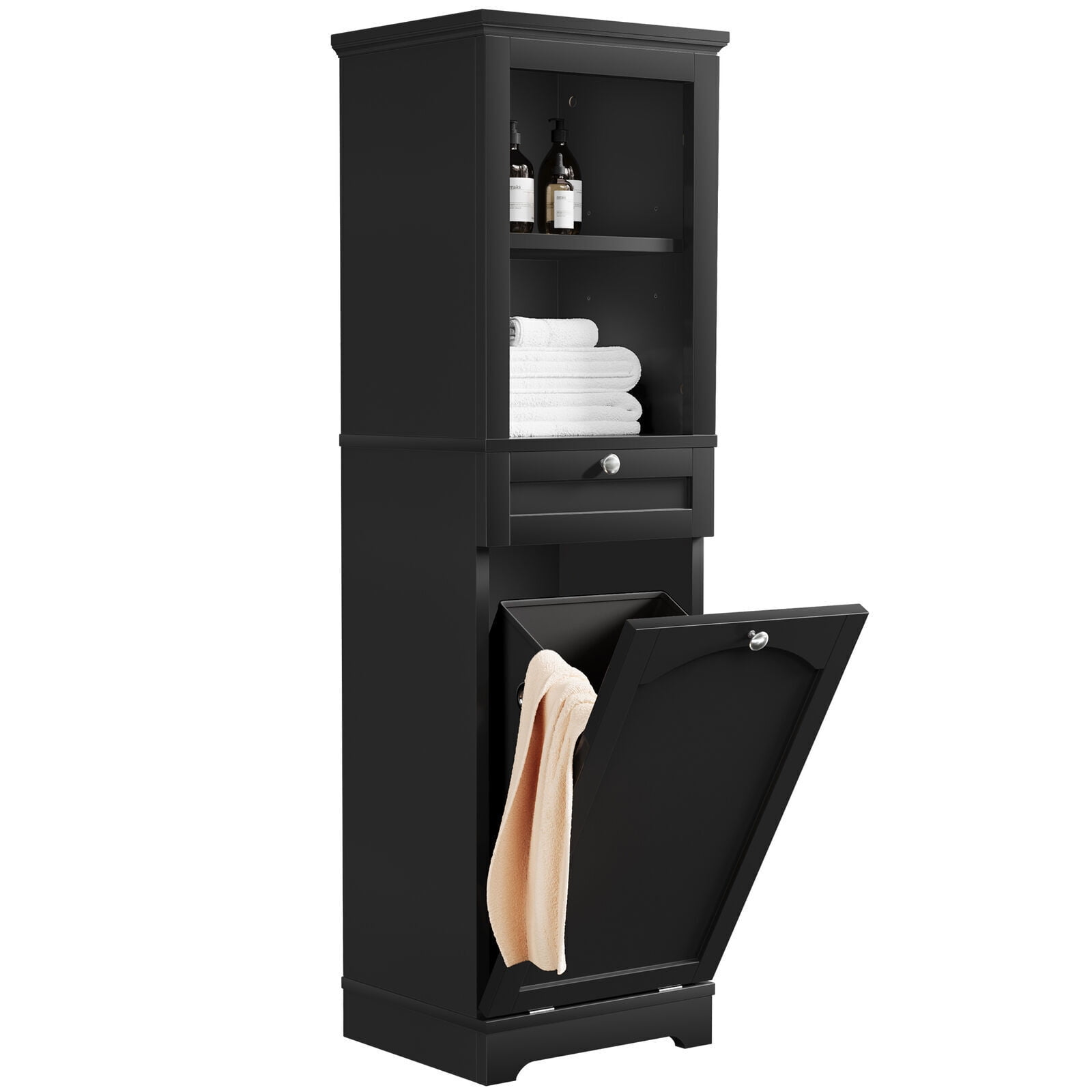 QSJIAYI 53" Tall Tilt Out Laundry Hamper Cabinet Hidden Laundry Hamper ...