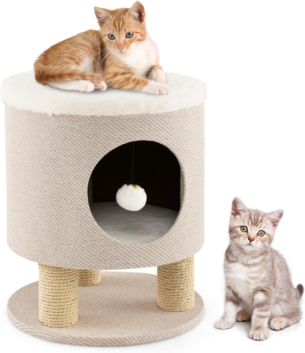 QSJIAYI Cat Condo Stool for Indoor Cats, 3-in-1 Modern Pet House ...