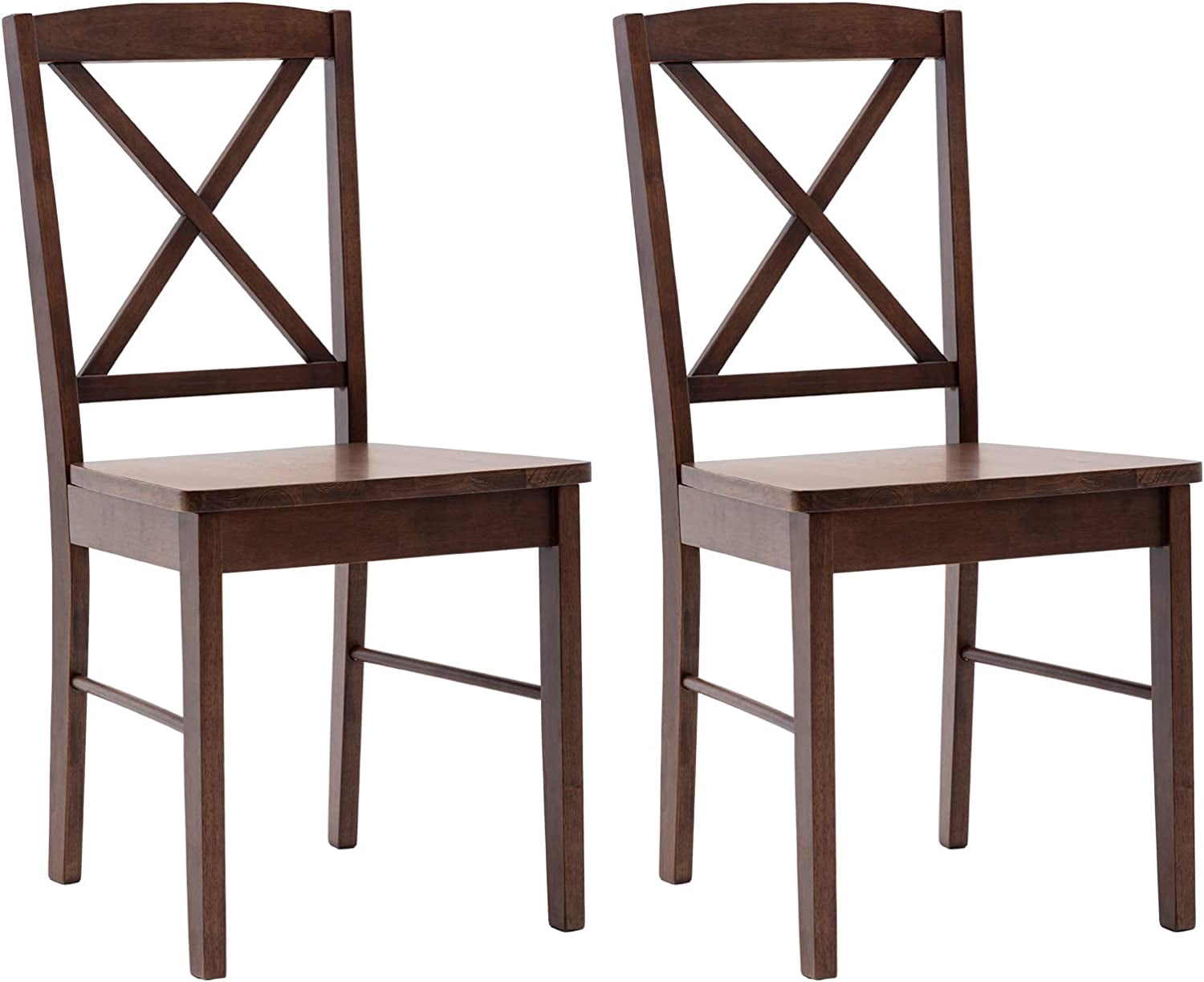 QSJIAYI Dining Chairs Set of 2 Wood Dining Room Chair with Cross Back ...