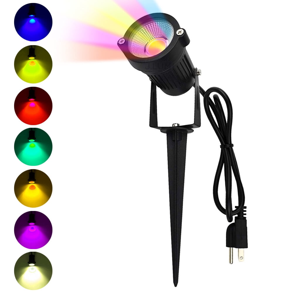 QSJIAYI LED Landscape Spotlights Outdoor Plug in Light 5W, 120V AC ...