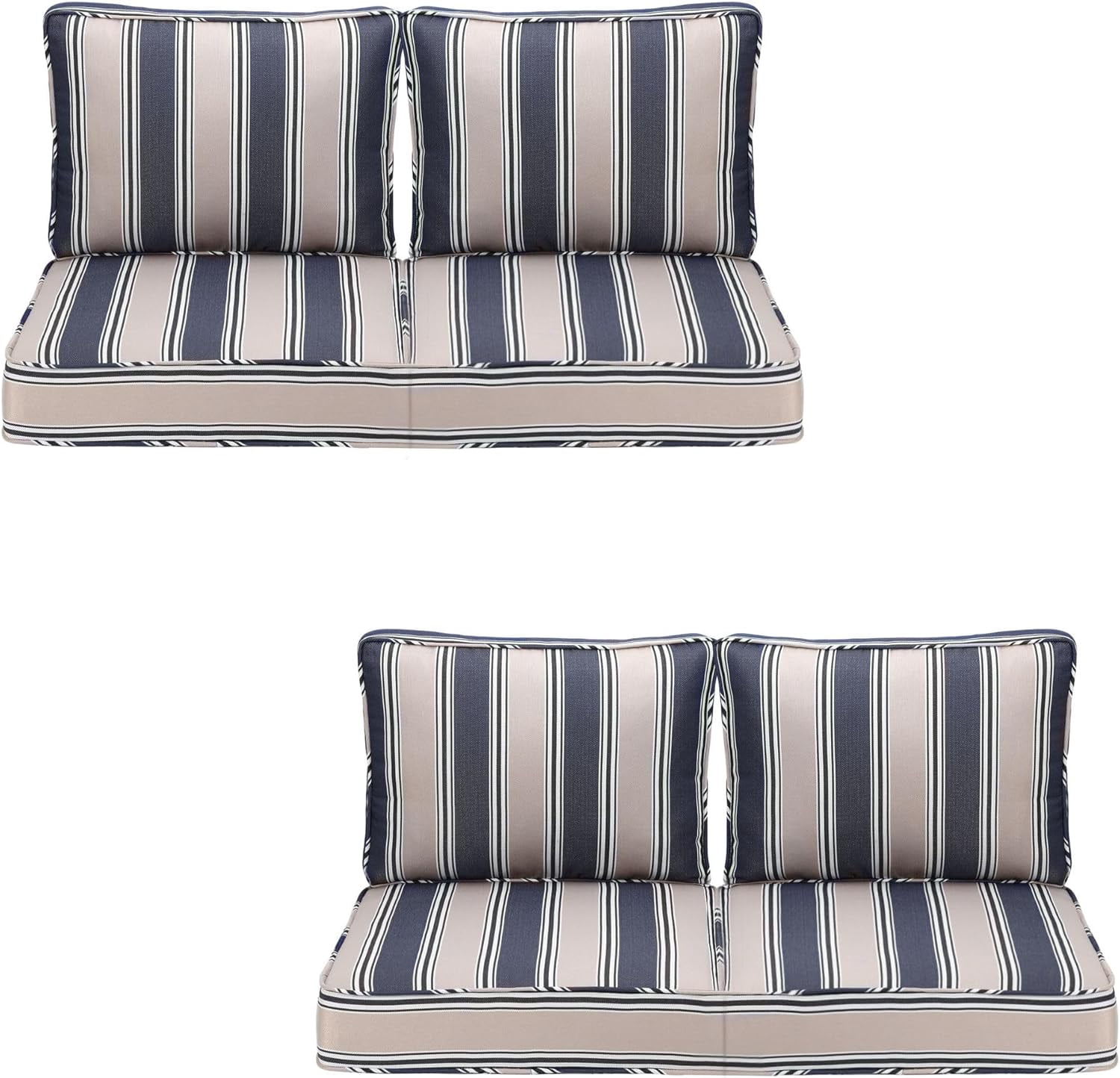 QSJIAYI Outdoor Deep Seating Cushion Set, 24" x 24", Waterproof & Fade ...