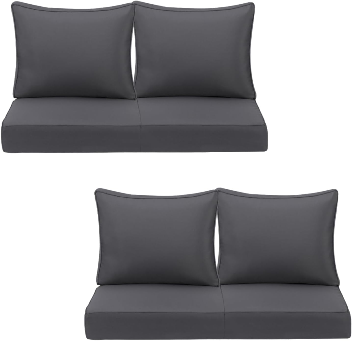 QSJIAYI Outdoor Deep Seating Cushion Set, 24" x 24", Waterproof & Fade ...
