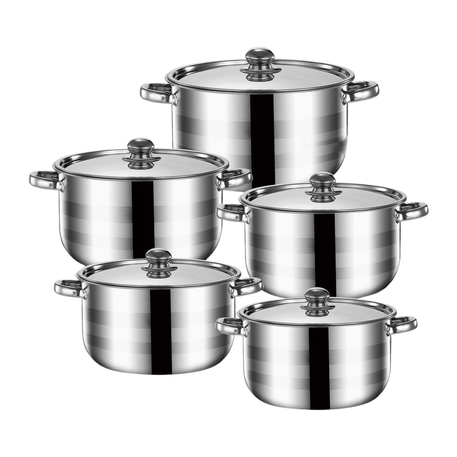 QSTDGVPW 5 Pieces Soup Set Multifunction Portable Saucepan Kitchen ...