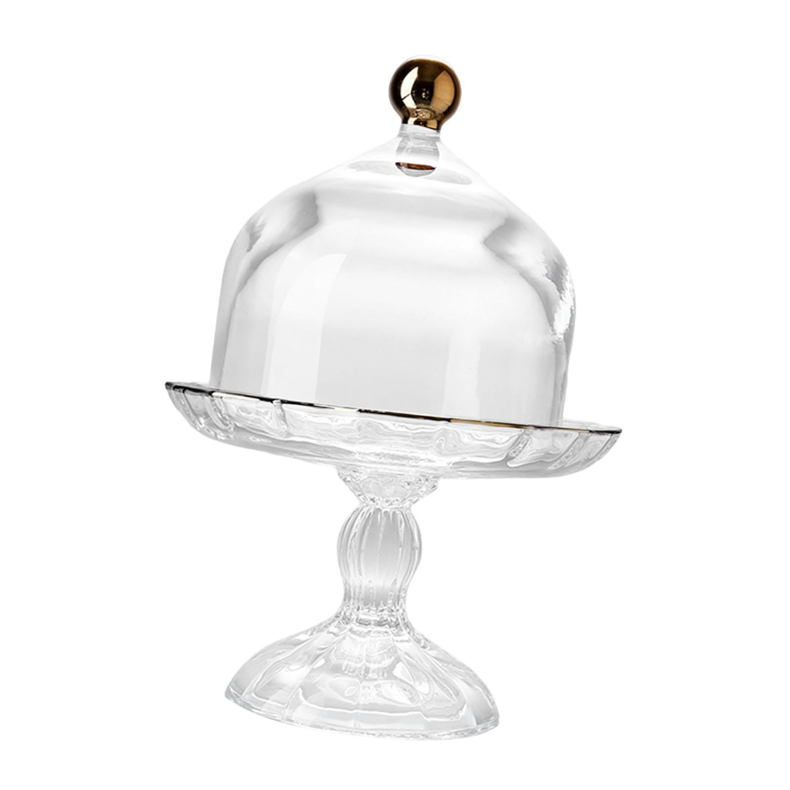QSTDGVPW Cake Stand with Glass Dome Cake Holder Food Storage Decorative ...