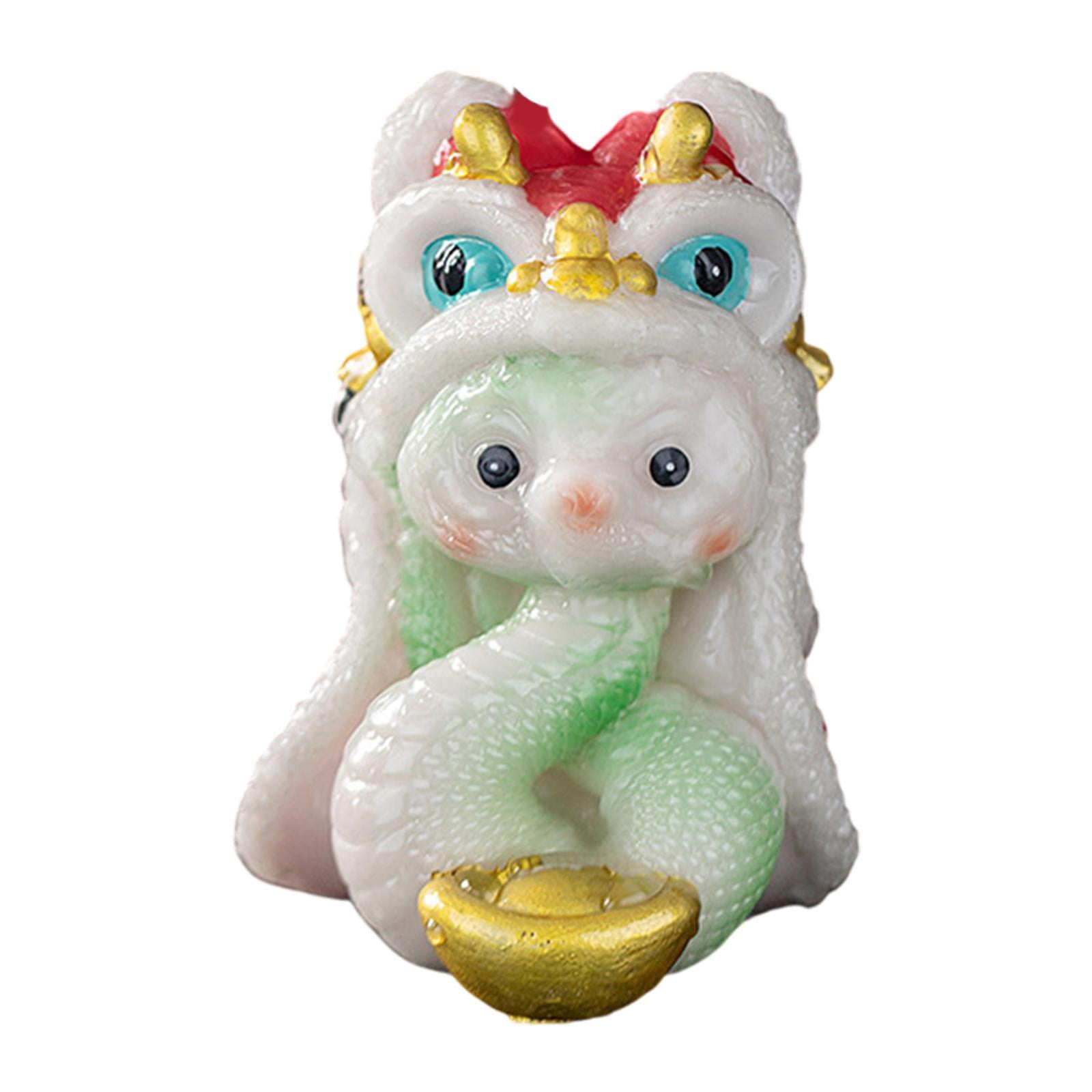 QSTDGVPW Chinese New Year Snake Figures Kung Fu Tea Tray Decor Resin ...
