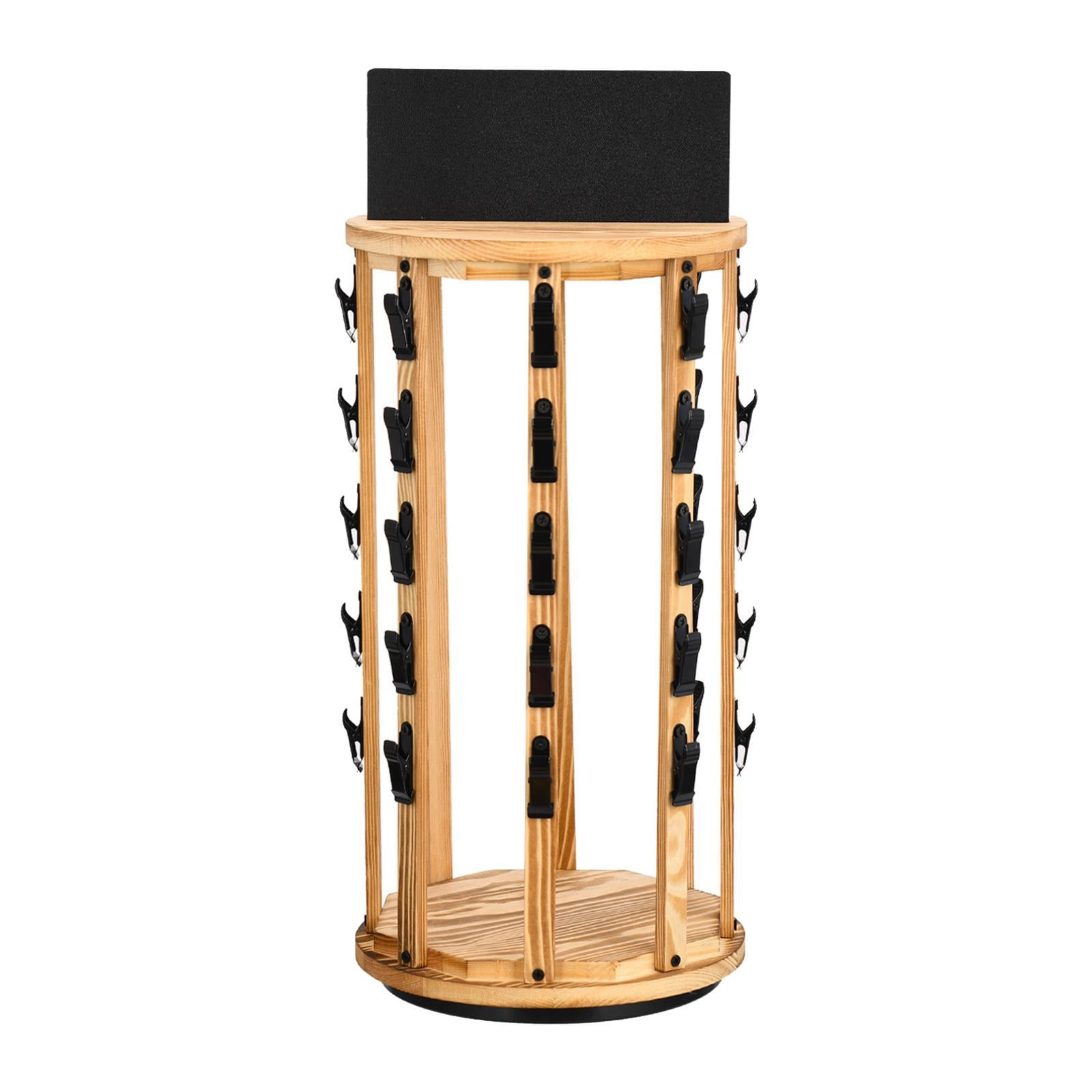 QSTDGVPW Chip Rack Display Stand 360 degree Rotating Wooden Base Chip ...