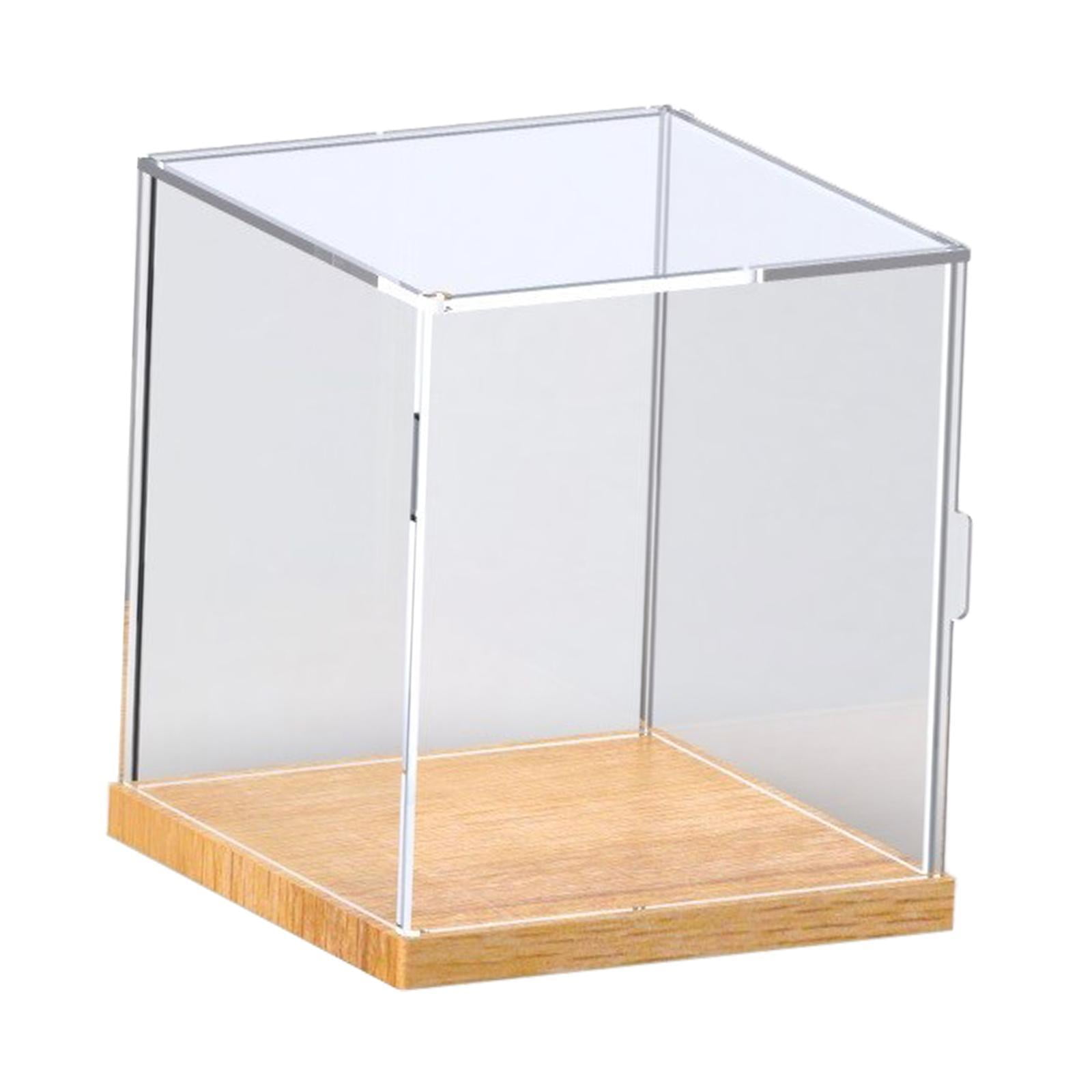 QSTDGVPW Countertop Action Figure Display Box Showcase Wooden Base ...