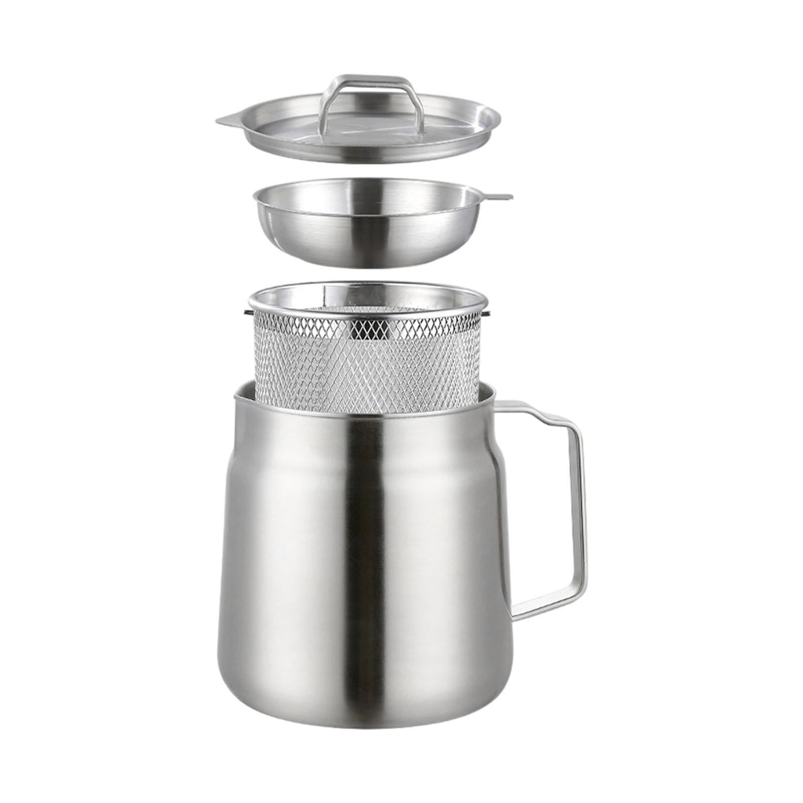 QSTDGVPW Deep Frying Fryer with Strainer Basket Camping Boiling Kitchen ...