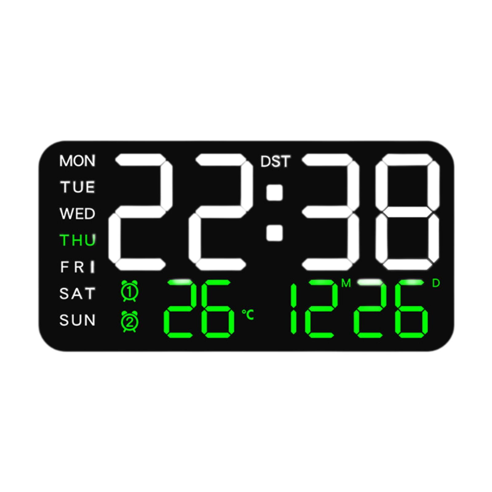 QSTDGVPW Digital Alarm Clock Electric Clocks Versatile Dimmable 12/24H ...