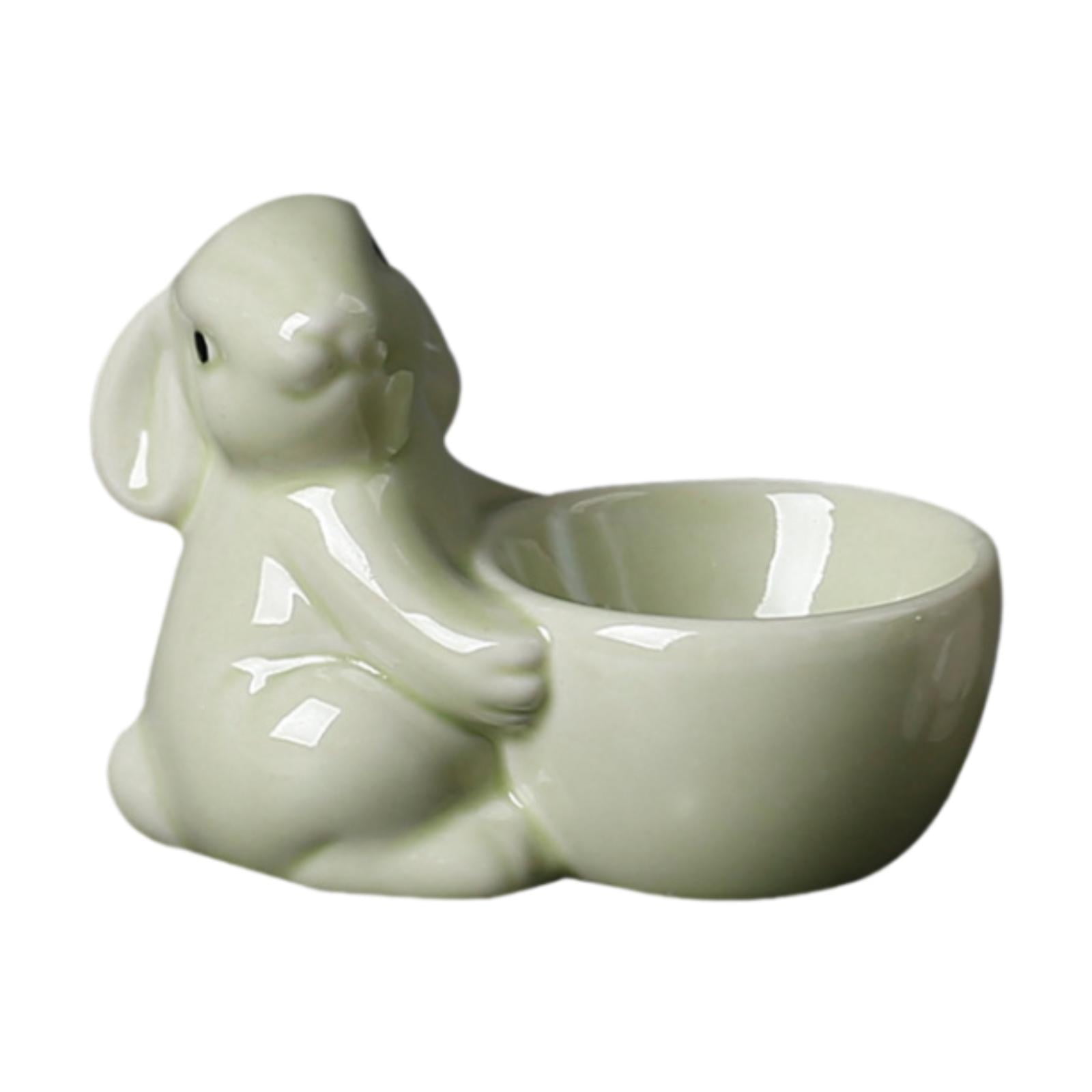 QSTDGVPW Egg Cup Egg Tray Dinnerware Table Centerpiece Tabletop Display Egg Holder Easter Bunny ...