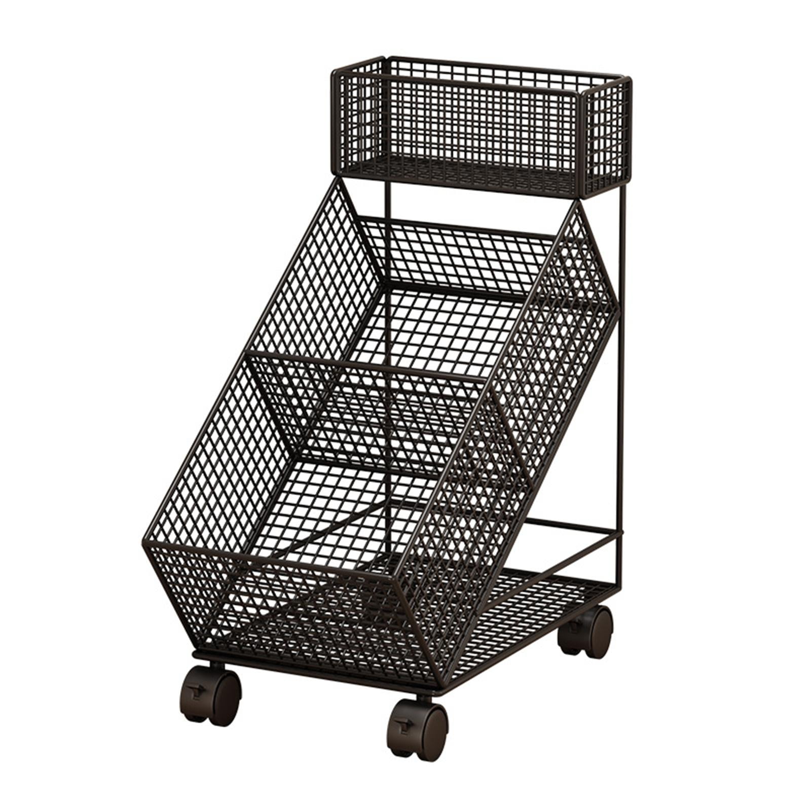 QSTDGVPW Fruit Vegetable Basket Multipurpose Mobile Shelving Pantry ...
