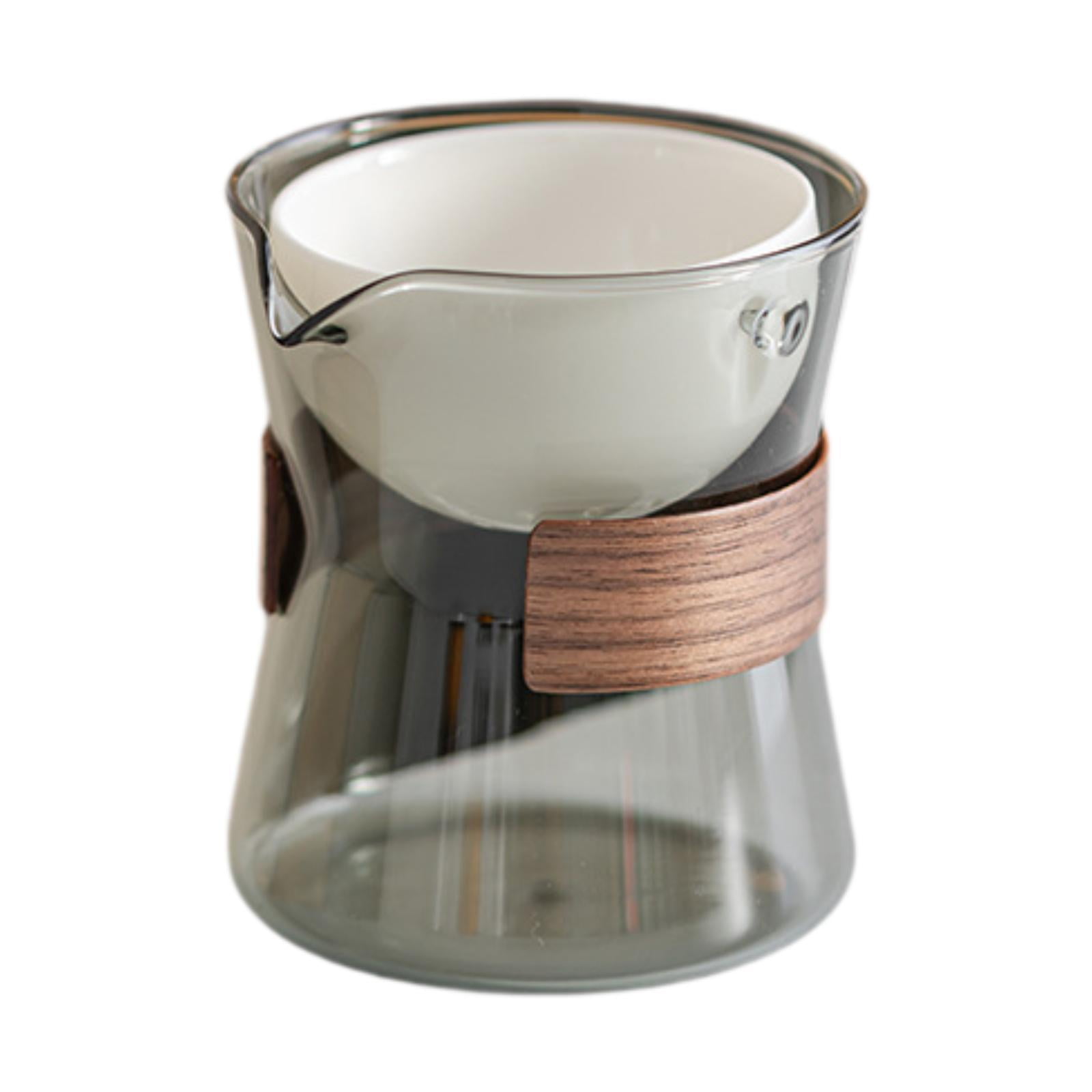 QSTDGVPW Glass Teapot Heat Borosilicate Pot Rotating with Cup Sleeve V ...