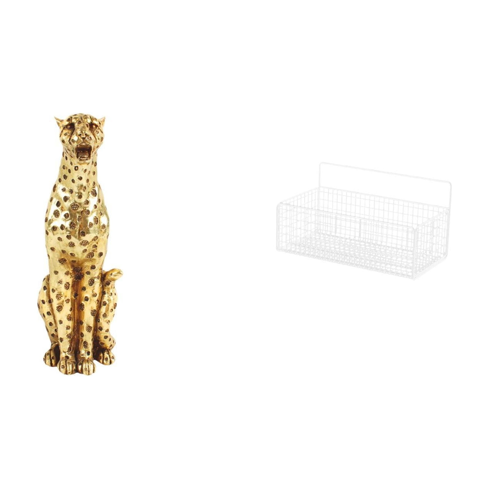 QSTDGVPW Gold Cheetah Sculpture Decorative Table Centerpiece with ...