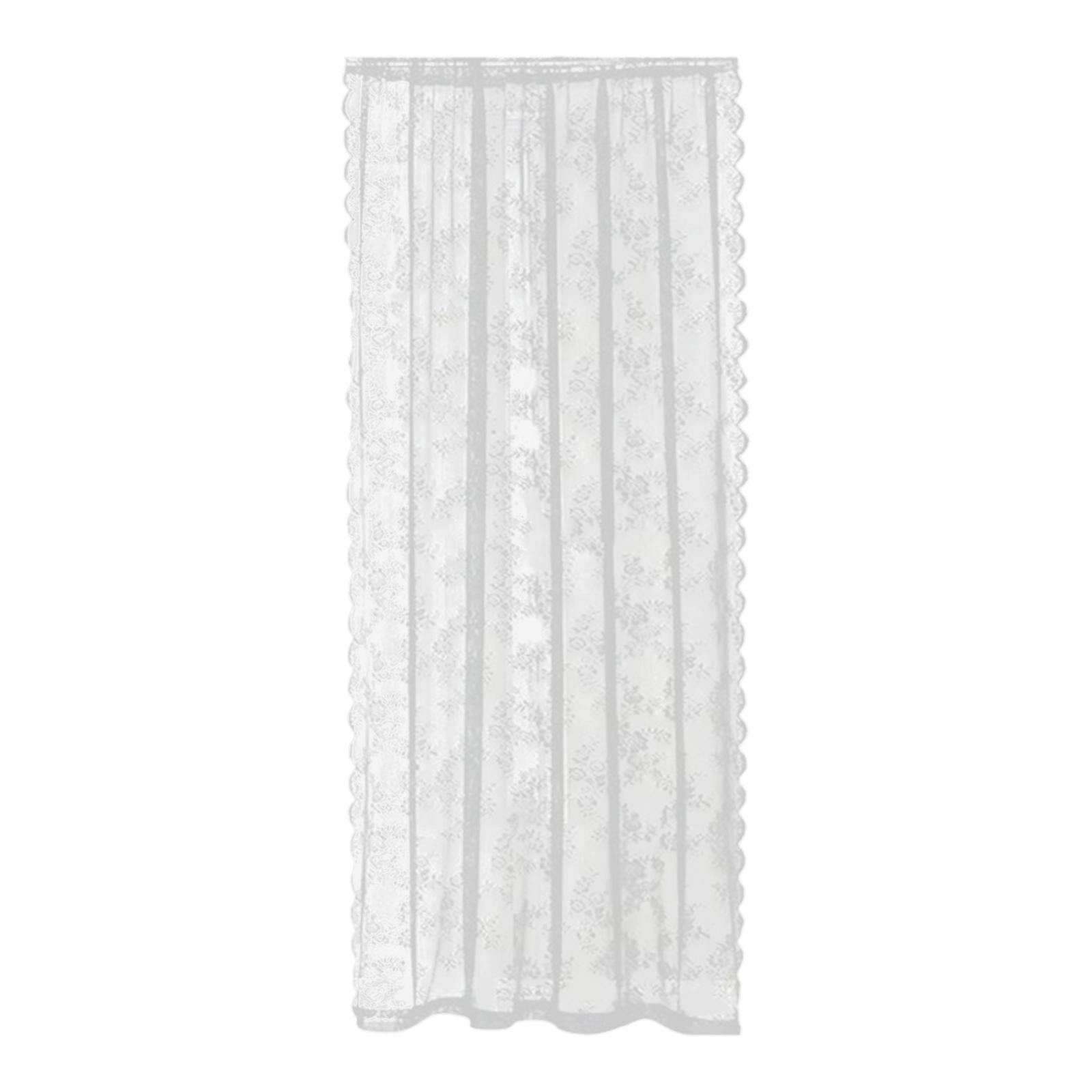 QSTDGVPW Lace Tulle Curtain Country Floral Curtain Panel Stylish ...