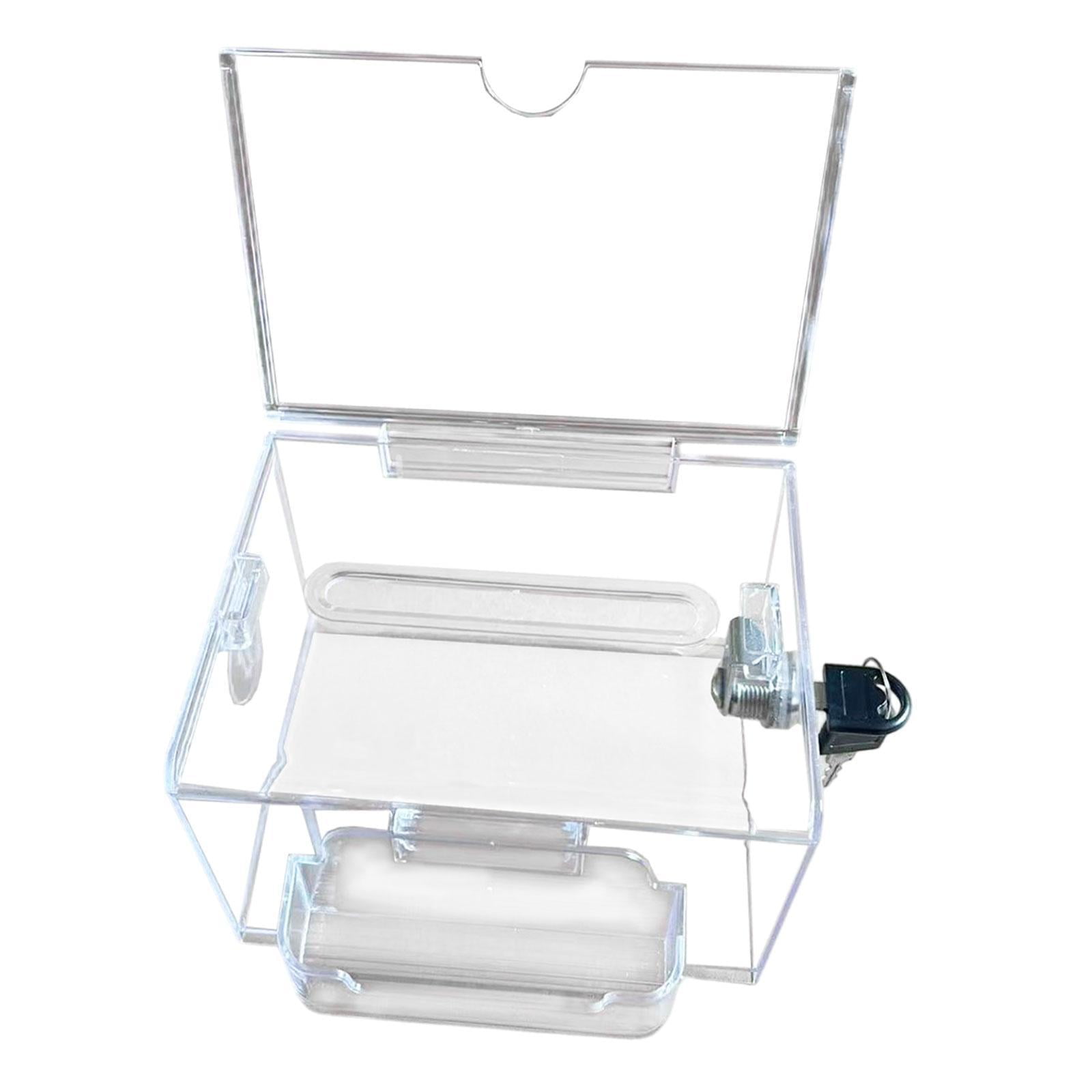 QSTDGVPW Lockable Multipurpose Donation Case for Tabletop Shop Charity ...