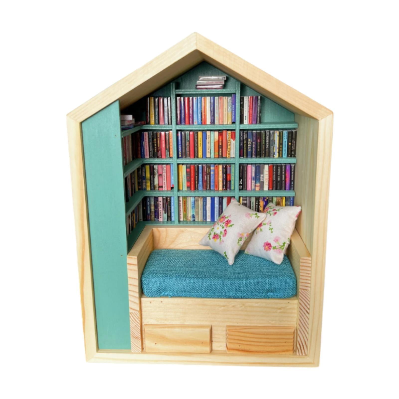 QSTDGVPW Mini Bookshelf Artwork Decorative Housewarming Gift Study ...