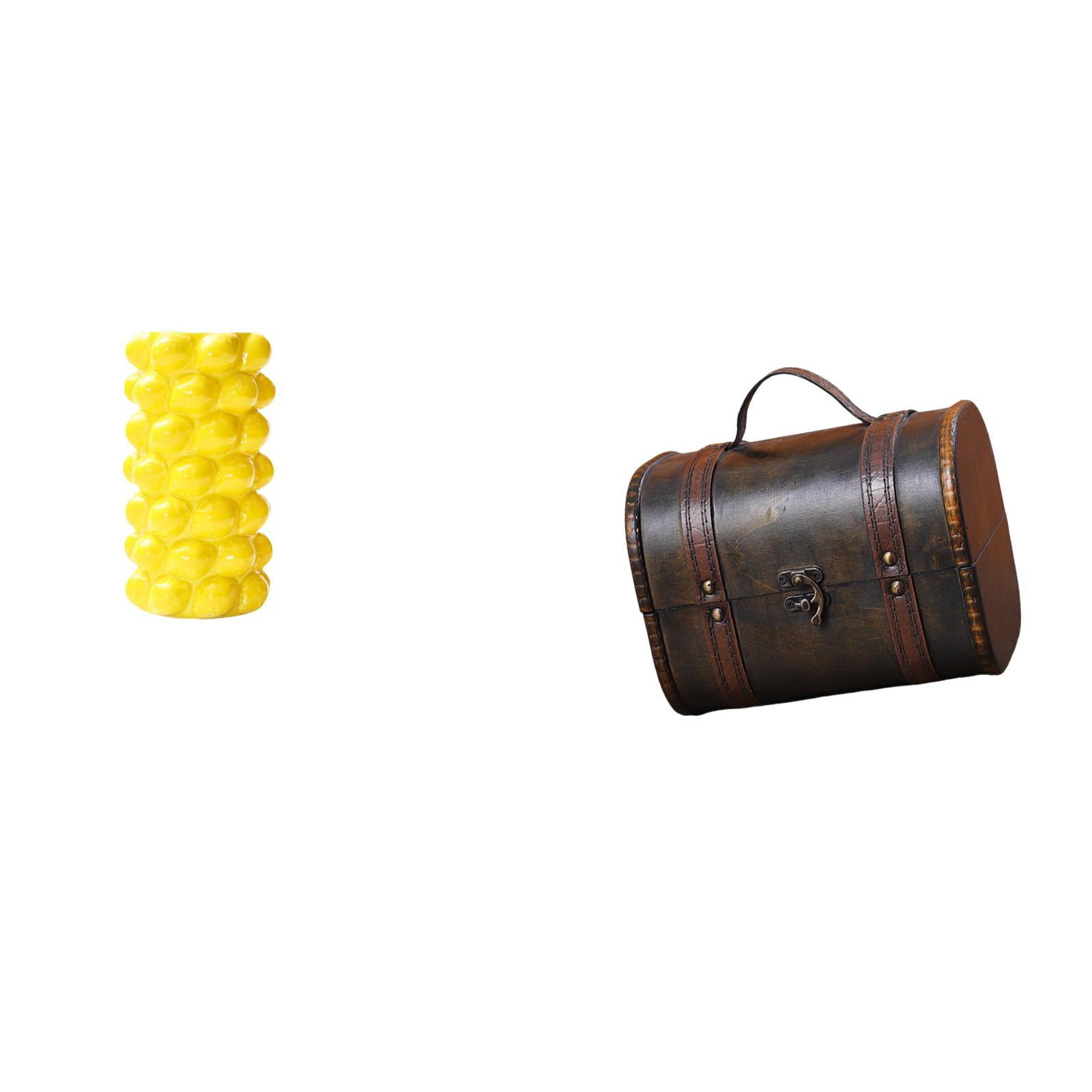 QSTDGVPW Porcelain Flower Vase and Wooden Jewelry Box Organizer ...