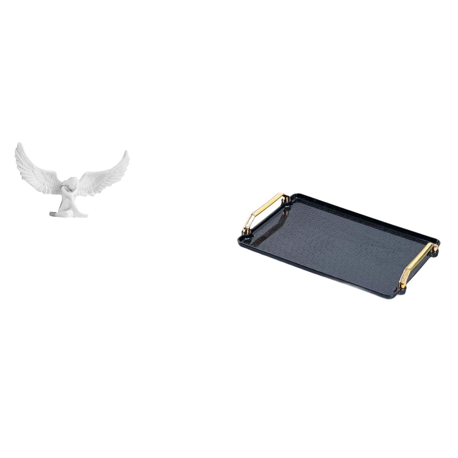 QSTDGVPW Resin Angel Figurine Sculpture with Winged Tray Organizer for ...