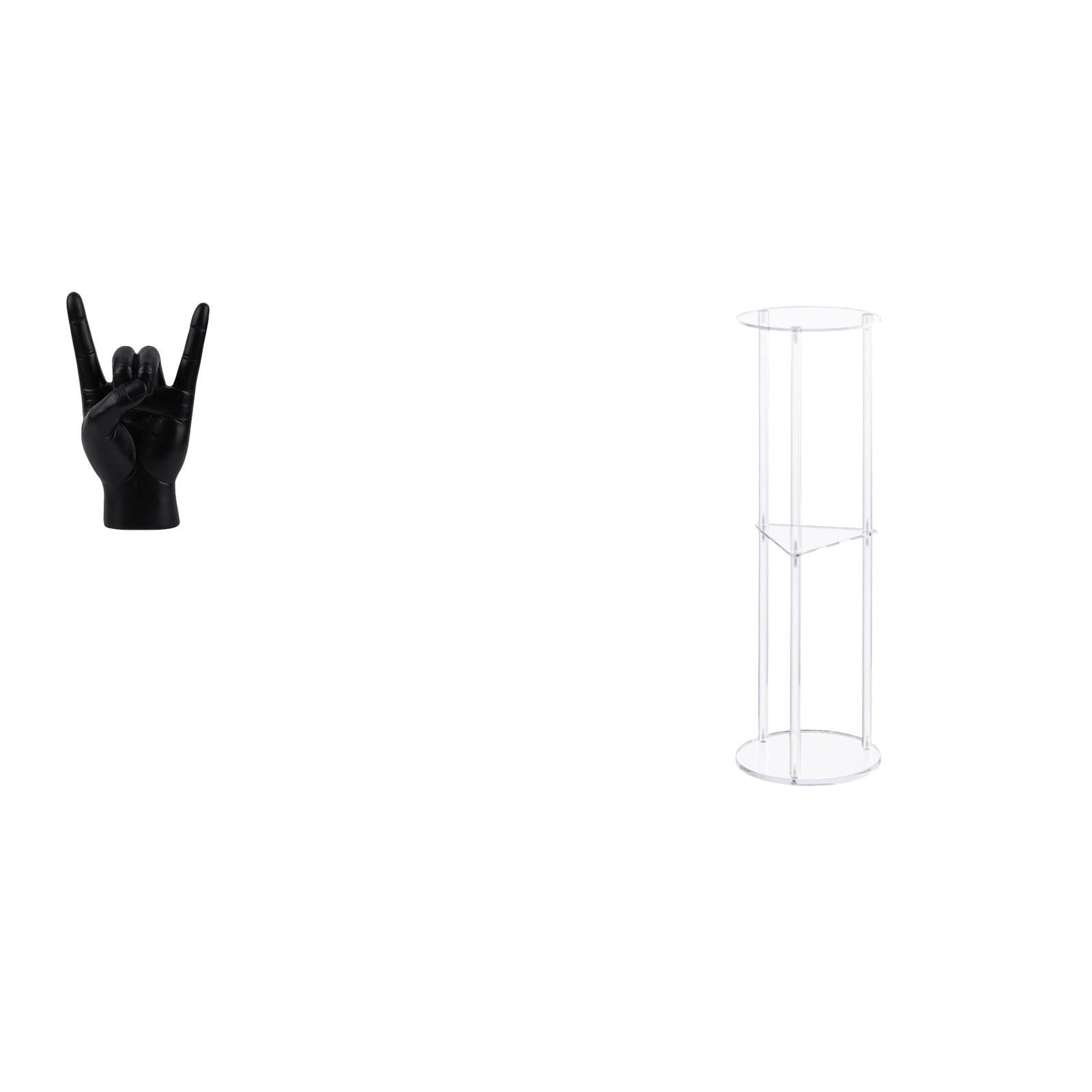 QSTDGVPW Rock Gesture Sculpture Acrylic Side Table Creative Hand Sign ...