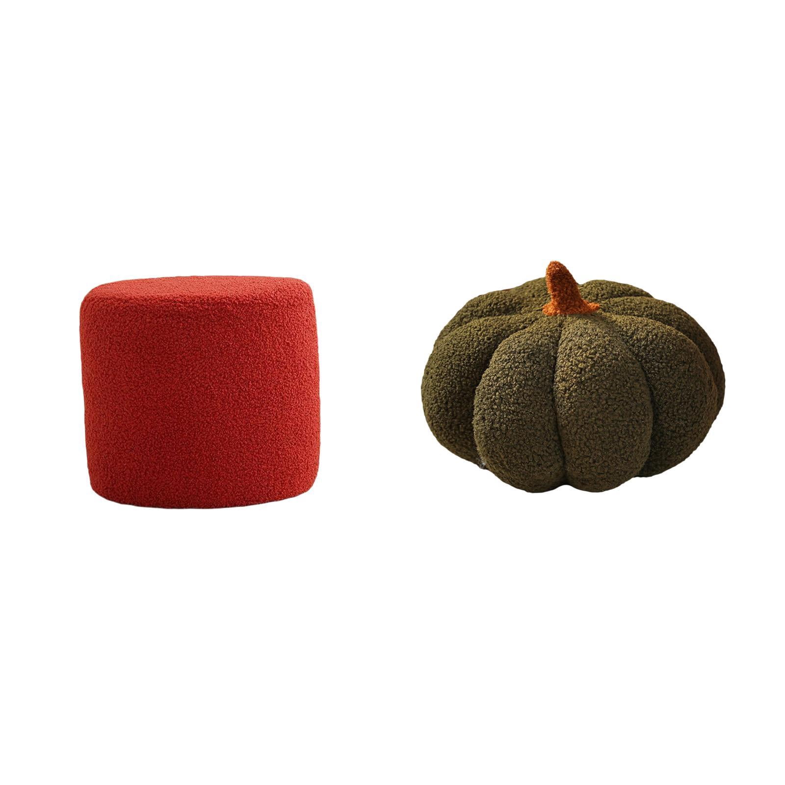 QSTDGVPW Round Ottoman Foot Rest Stool Halloween Pumpkin Plush ...